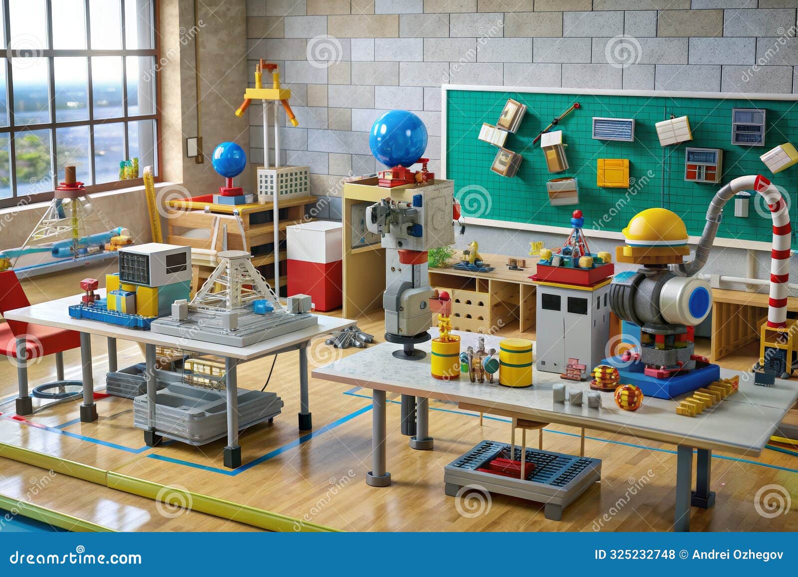 An Isometric Dream of Robots Exploring Space and Learning Stock Photo ...