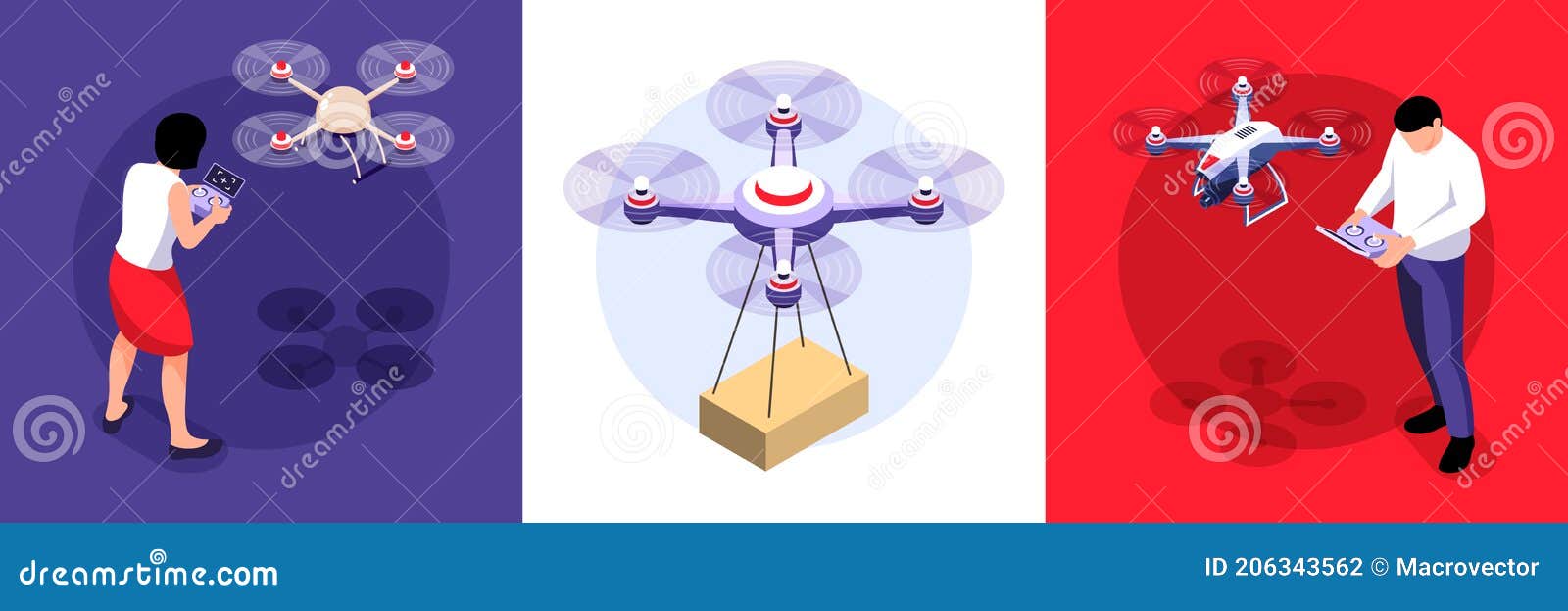 Isometric Drone Design Concept Stock Vector - Illustration of ...