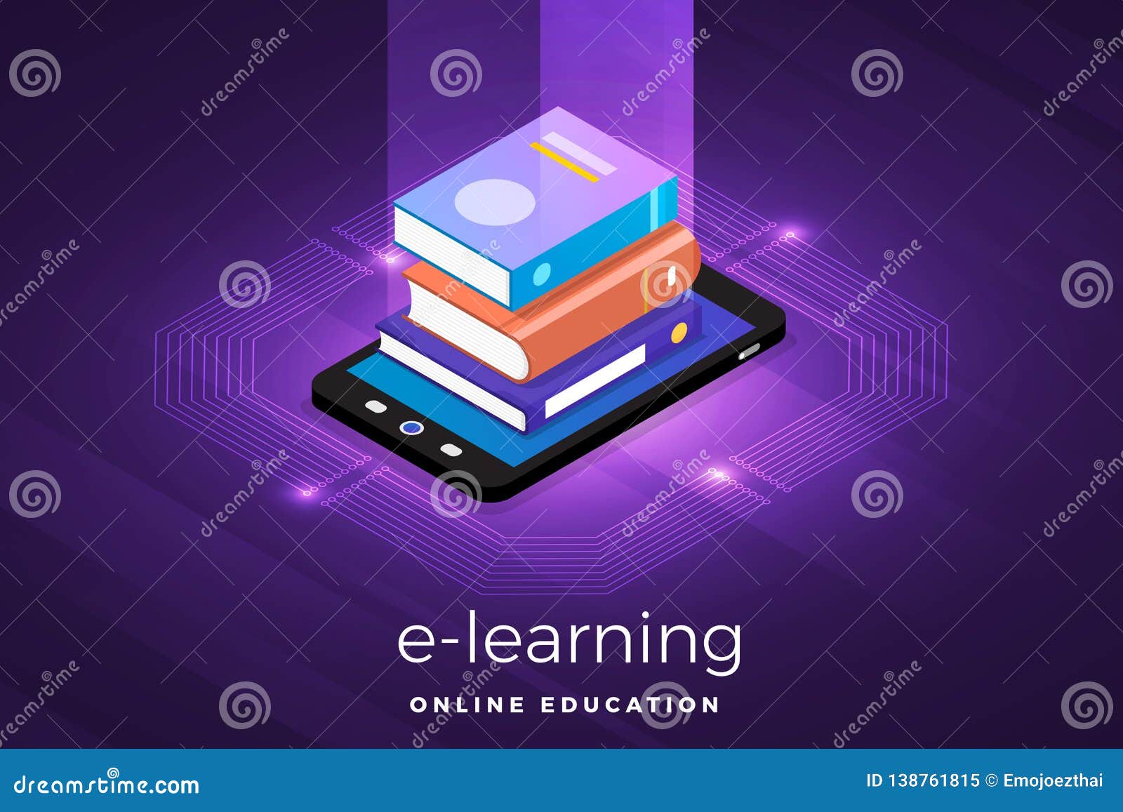 Isometric E-learning Concept Stock Vector - Illustration of flat ...