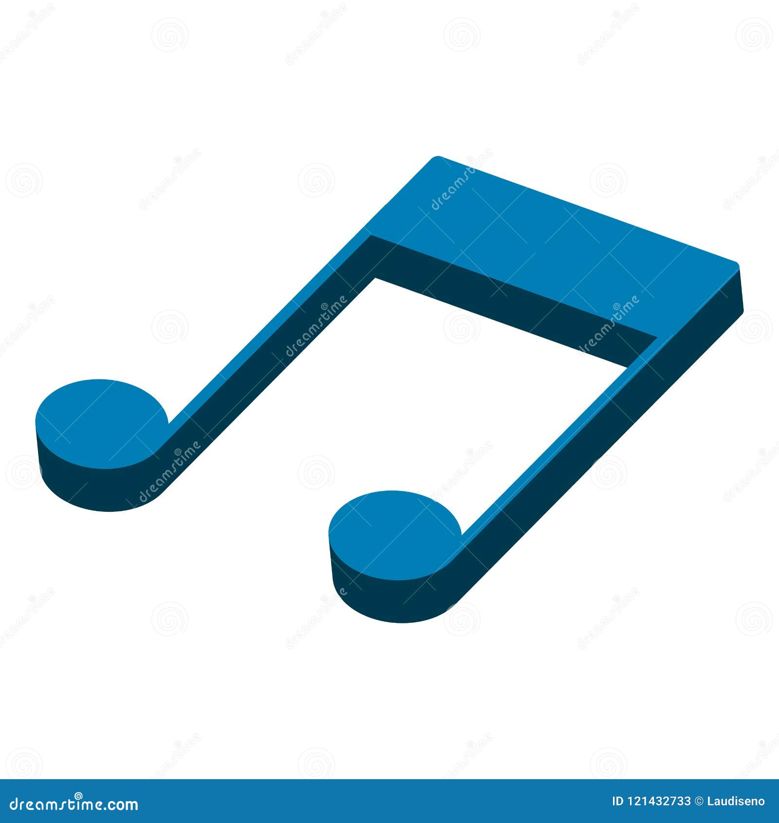 Isometric Eighth Musical Note. Beamed Note Stock Vector - Illustration ...