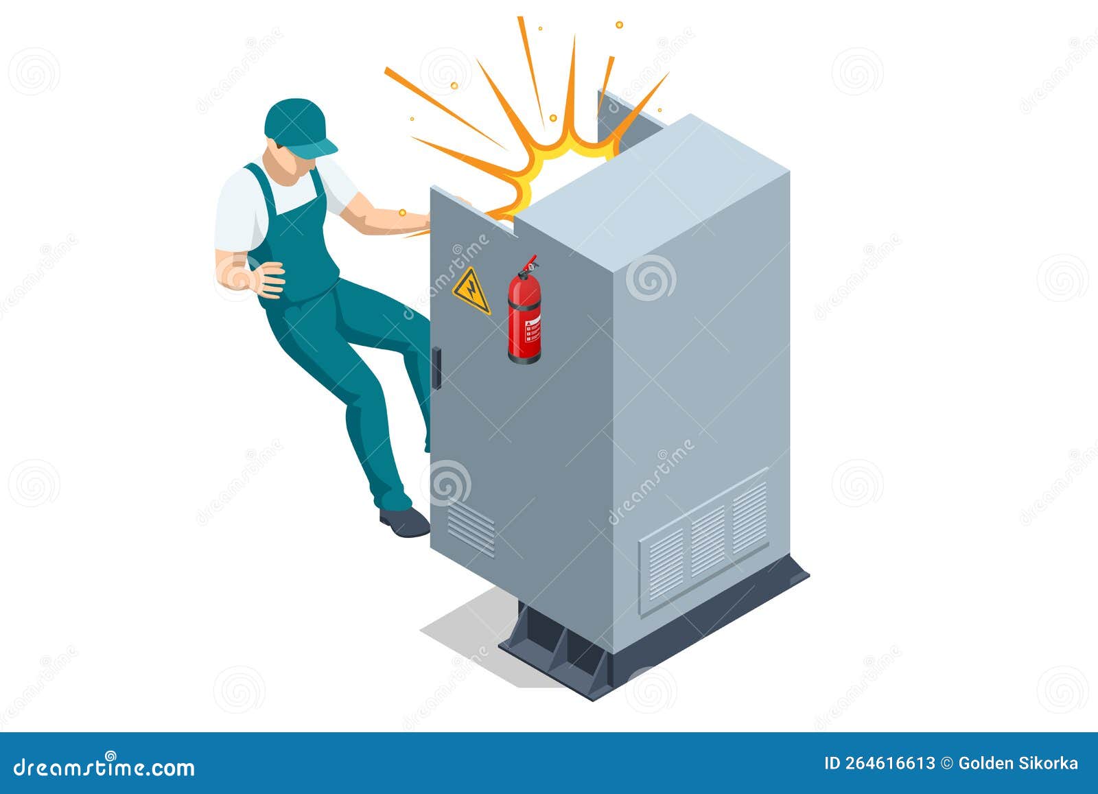 Isometric Electric Switchboard. Transformer. Distribution Board ...