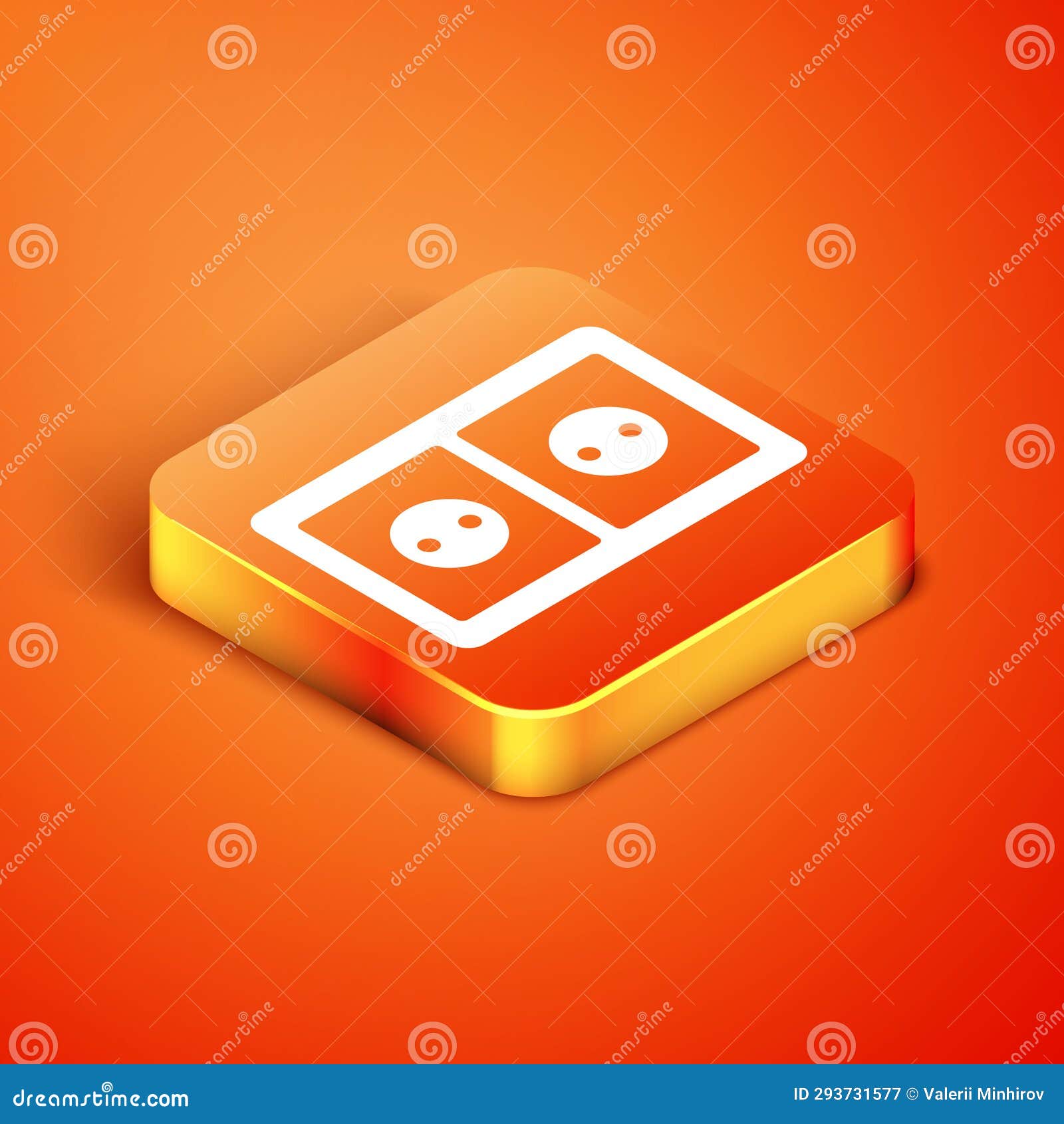 Isometric Electrical Outlet Icon Isolated on Orange Background. Power ...
