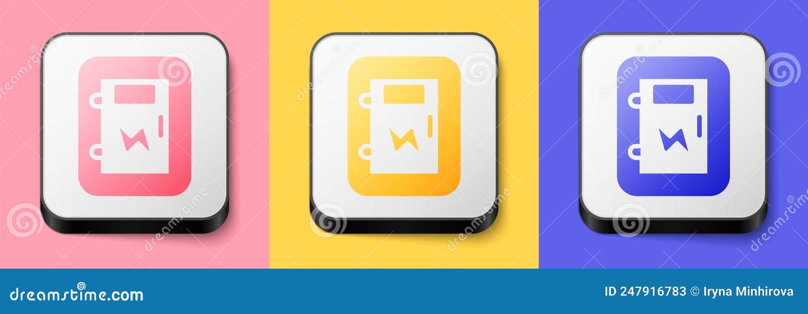 Isometric Electrical Panel Icon Isolated on Pink, Yellow and Blue ...