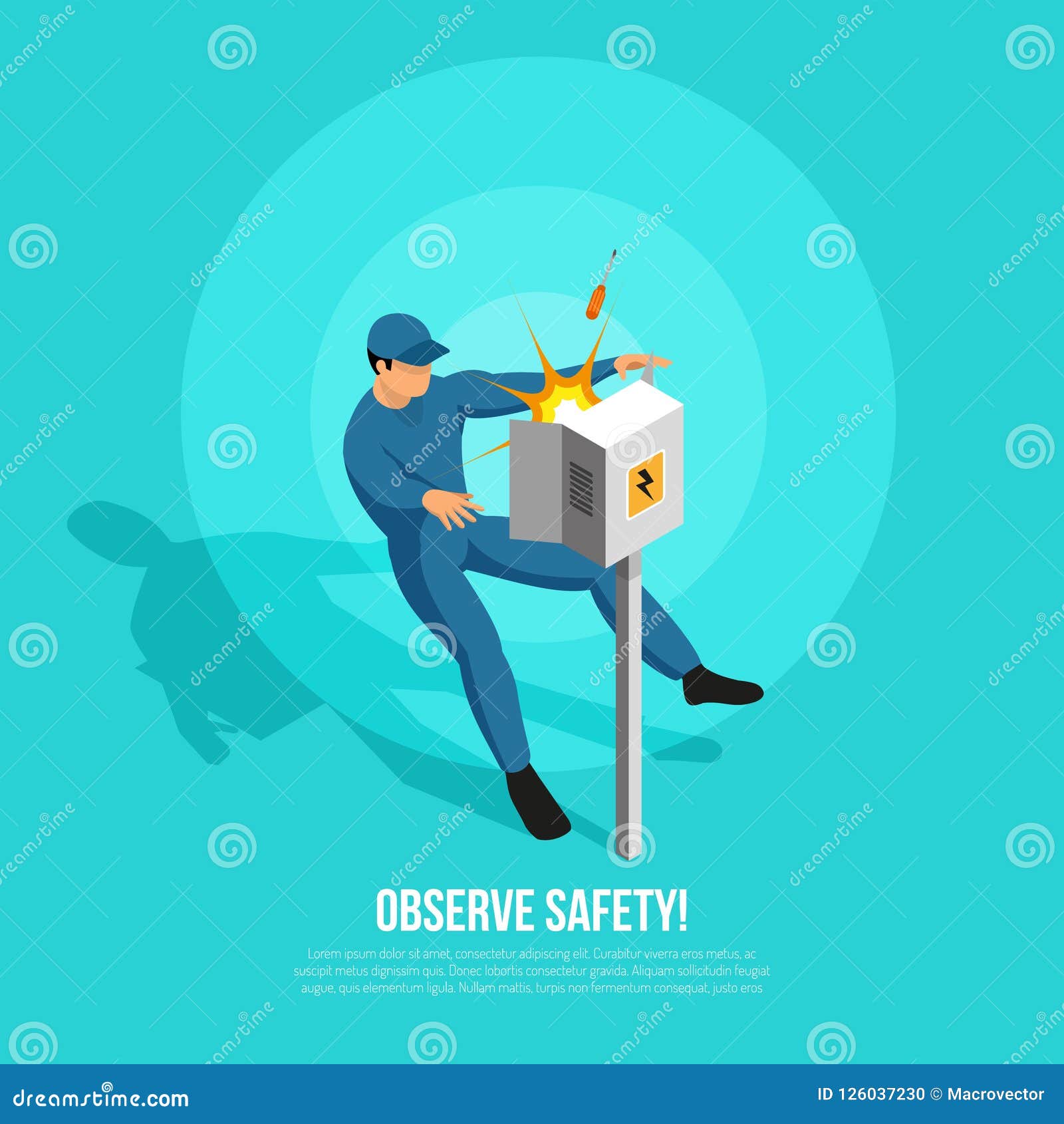 Observe Safety Isometric Background Stock Vector - Illustration of ...
