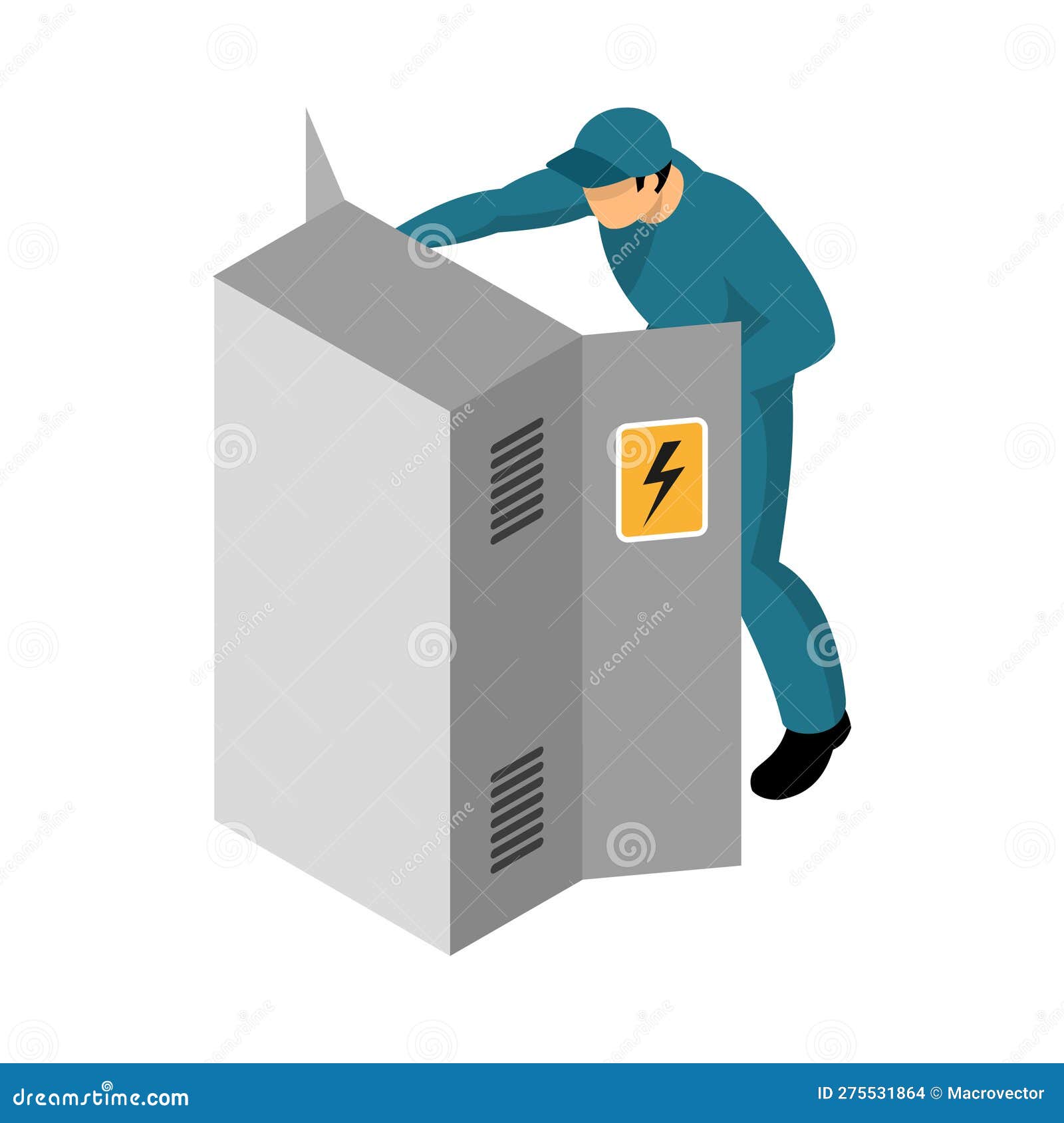Electrician Checking Up Wire In Electrical Panel Cartoon Vector ... Electrician Checking Up Wire In Electrical Panel Cartoon Vector ...