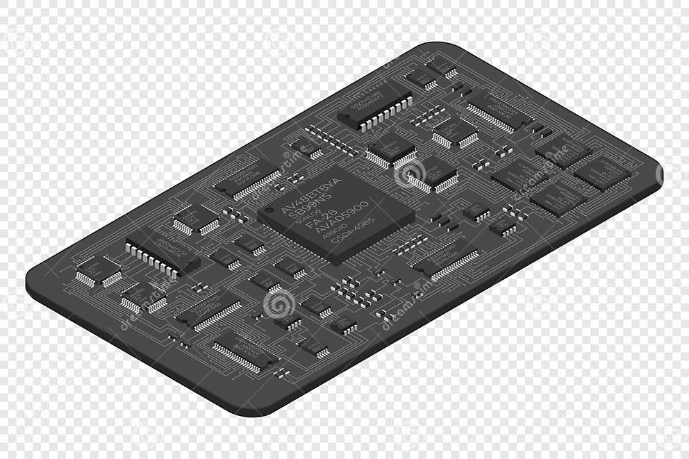 Isometric Electronic Board. Isometric Printed Circuit Board with ...