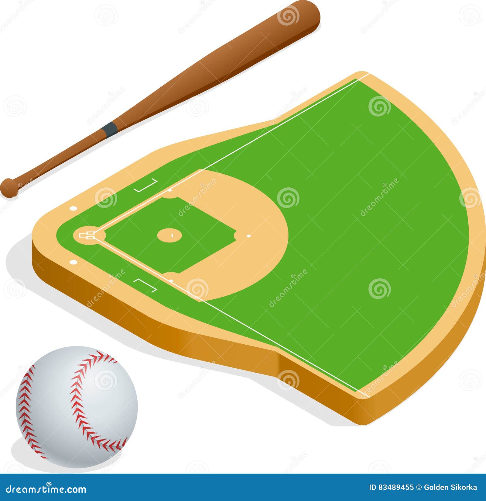 Isometric Elements Baseball Set. Stock Vector - Illustration of ...