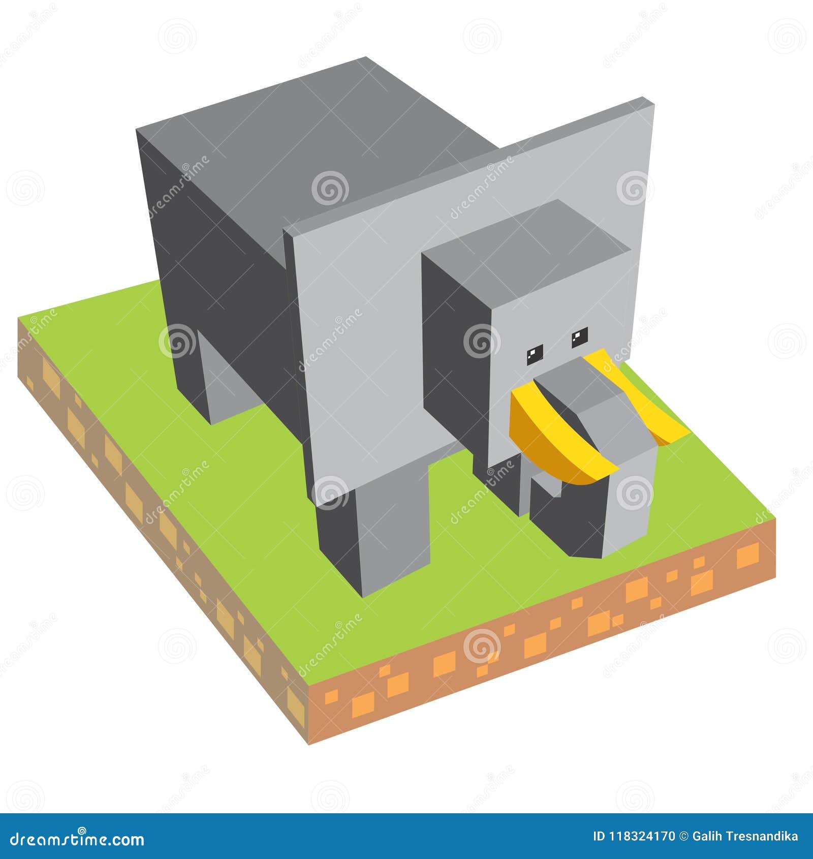 Isometric Elephant Animal Collection Stock Vector - Illustration of ...
