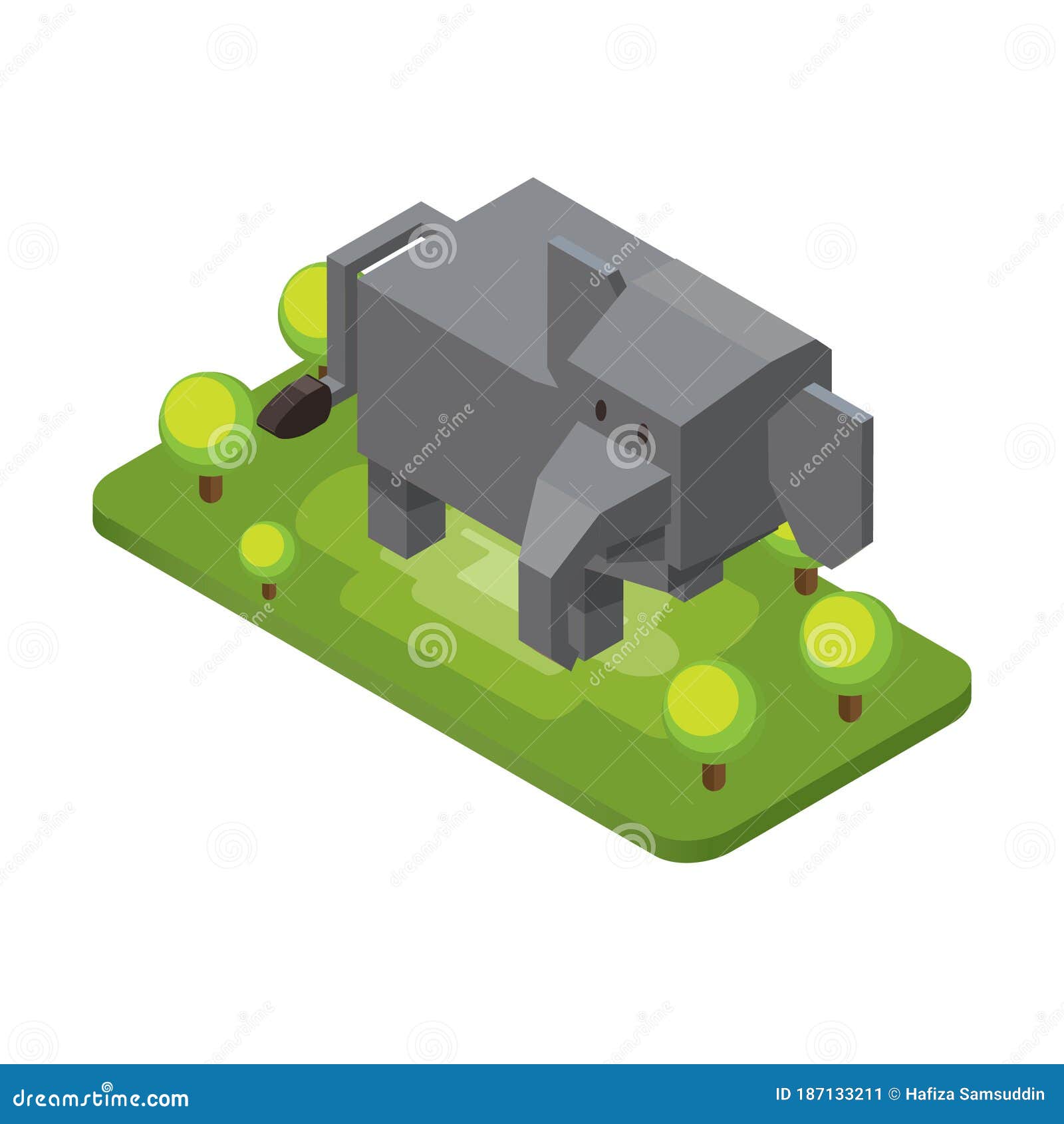 Isometric Elephant. Vector Illustration Decorative Design Stock Vector ...
