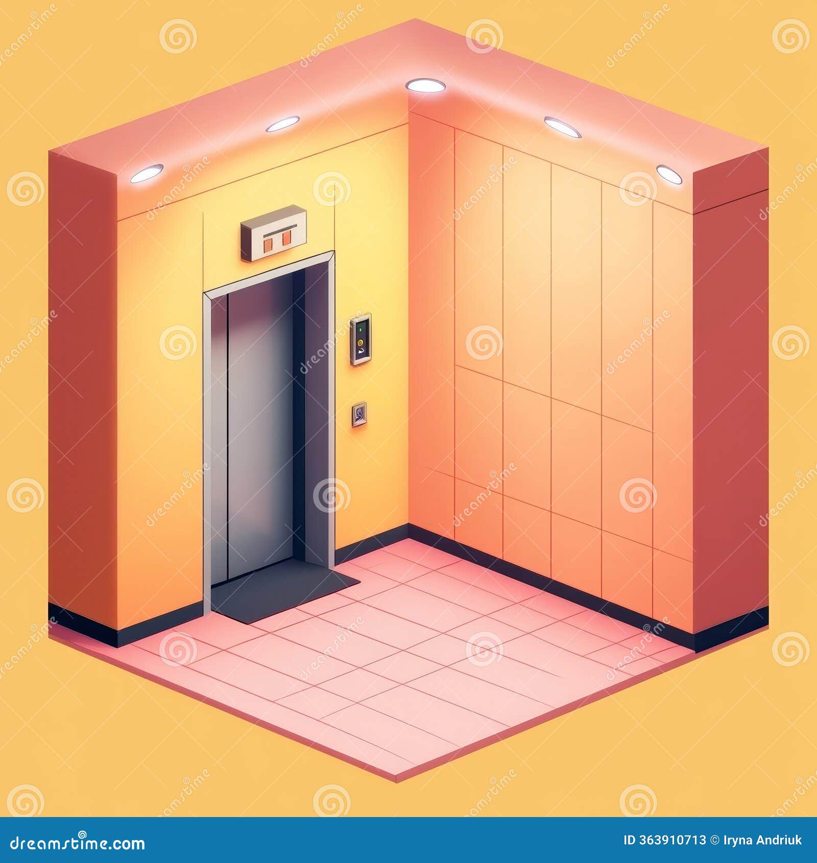 Isometric Elevator Icon Set Cartoon Vector | CartoonDealer.com #261710791