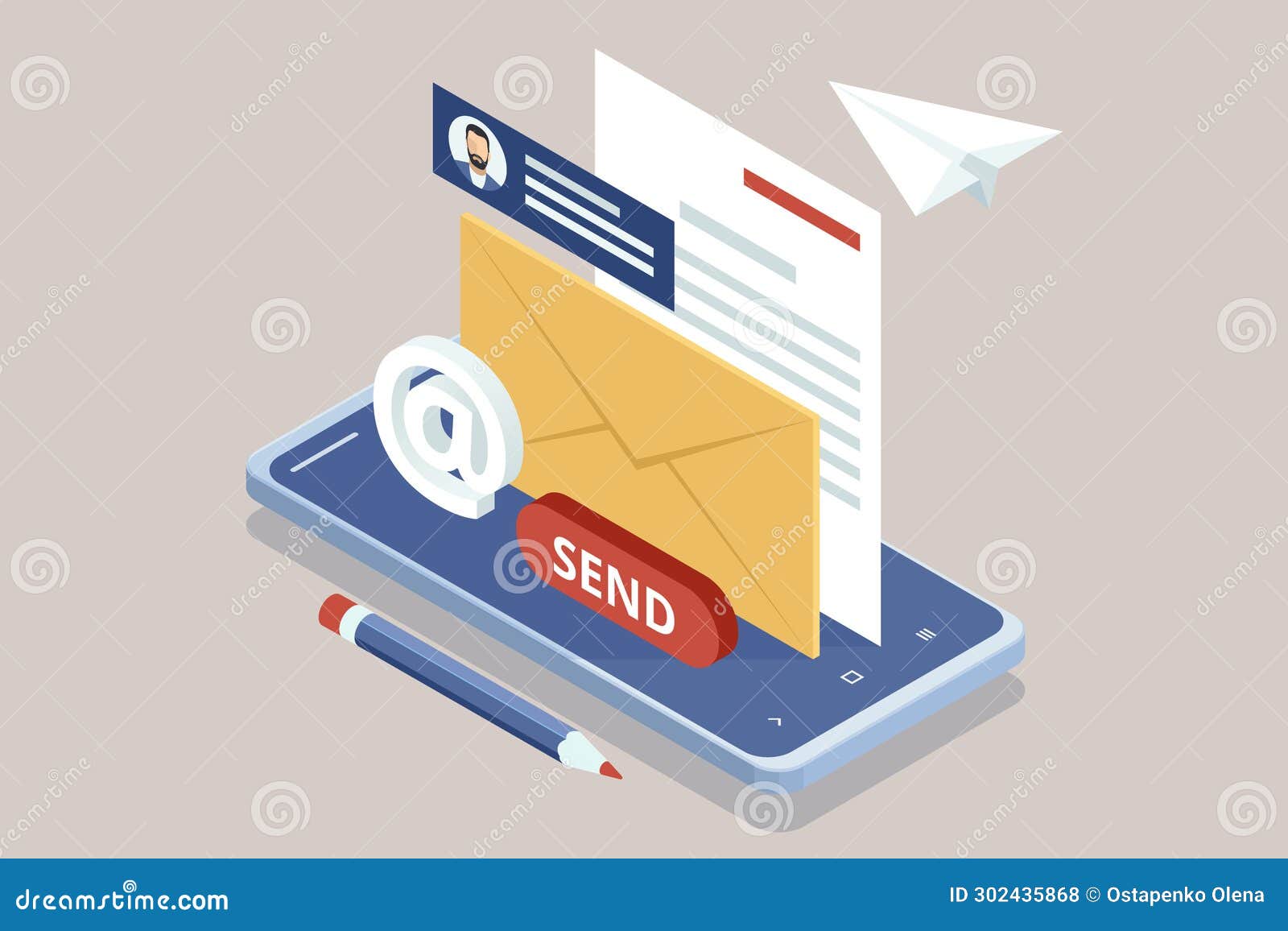 Communication With Mail,Mail Hand Drawing Vintage Style Cartoon Vector ...