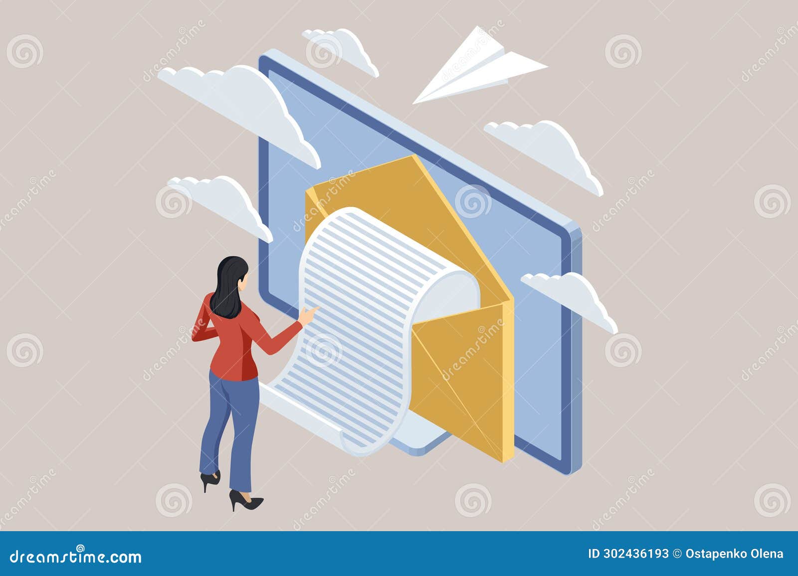 Communication With Mail,Mail Hand Drawing Vintage Style Vector ...