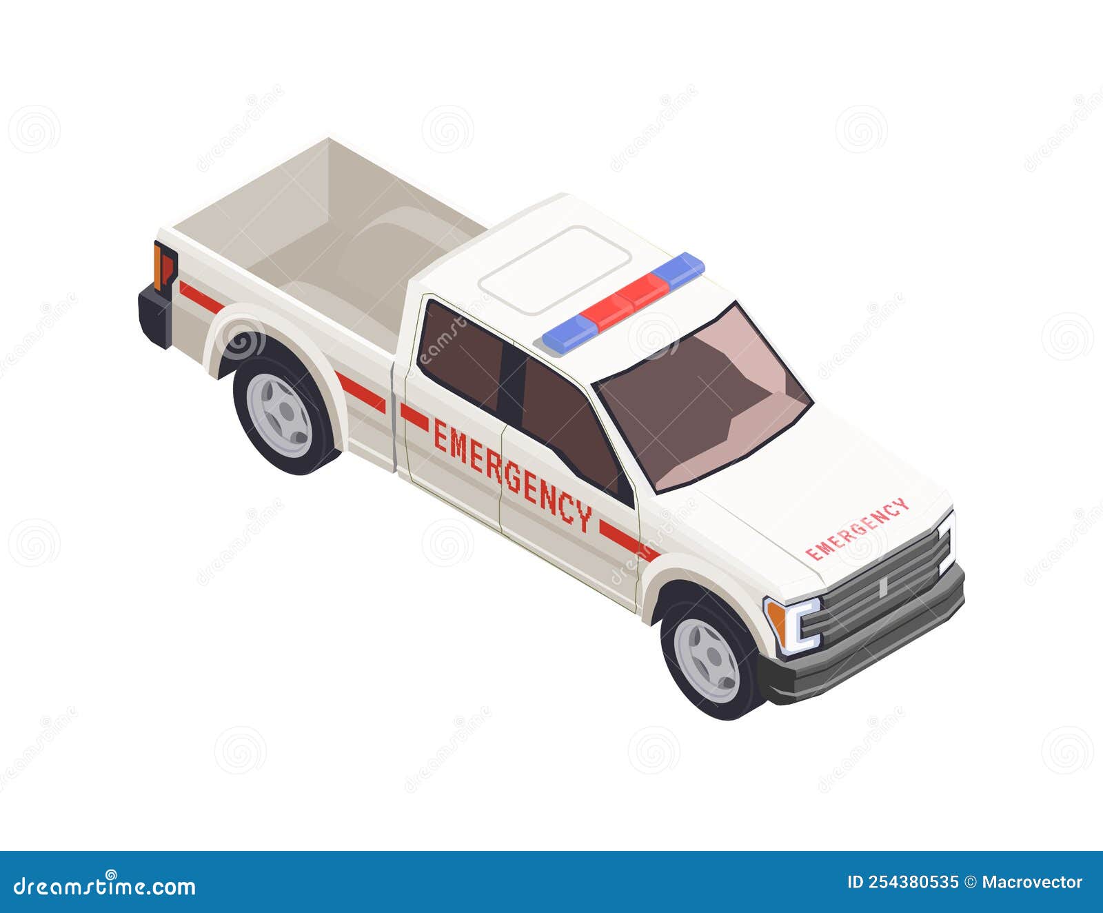 Isometric Emergency Car stock vector. Illustration of service - 254380535