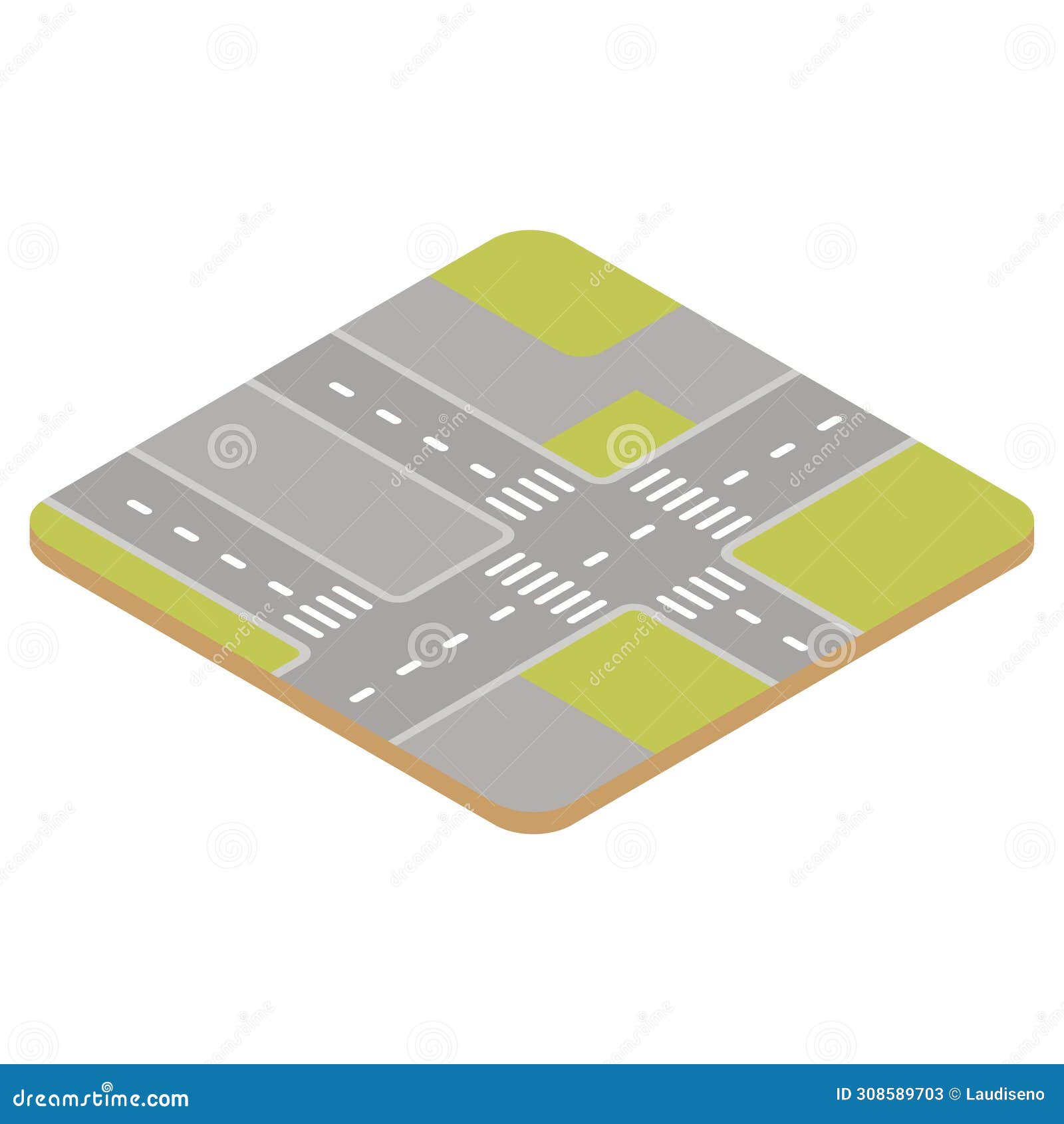 Isometric Empty Street Vector Stock Illustration - Illustration of ...