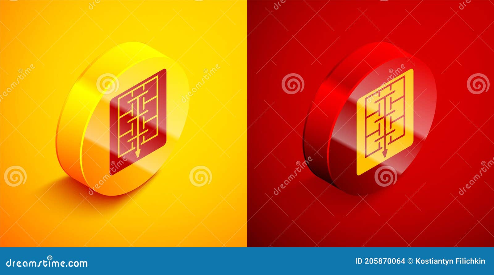 Isometric Evacuation Flowchart With Emergency Scenes Stock Image ...