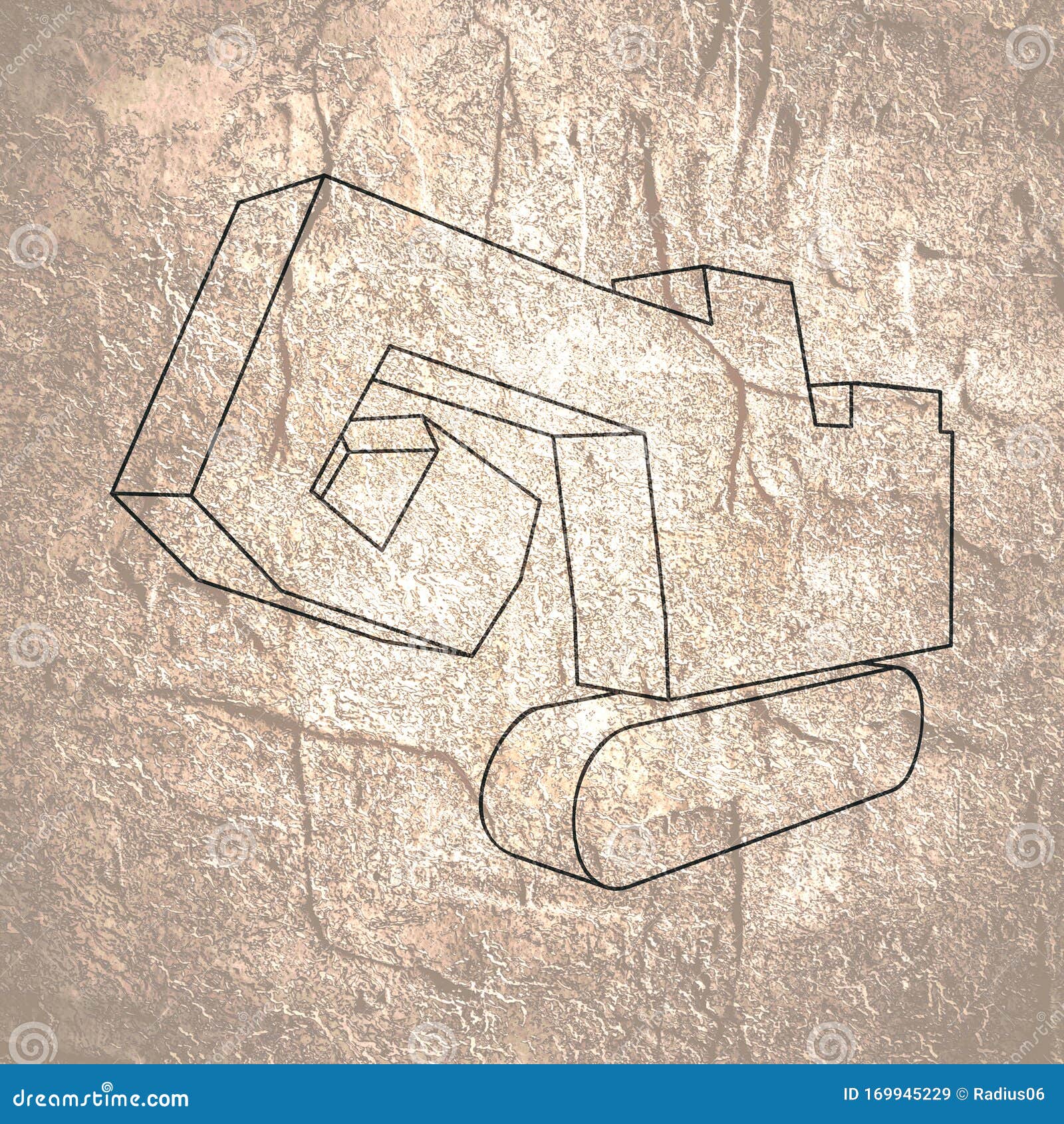 Isometric excavator icon. stock illustration. Illustration of isolated ...