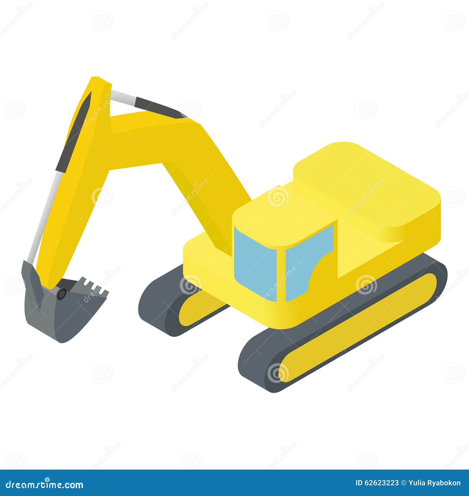 Isometric excavator stock vector. Illustration of building - 62623223