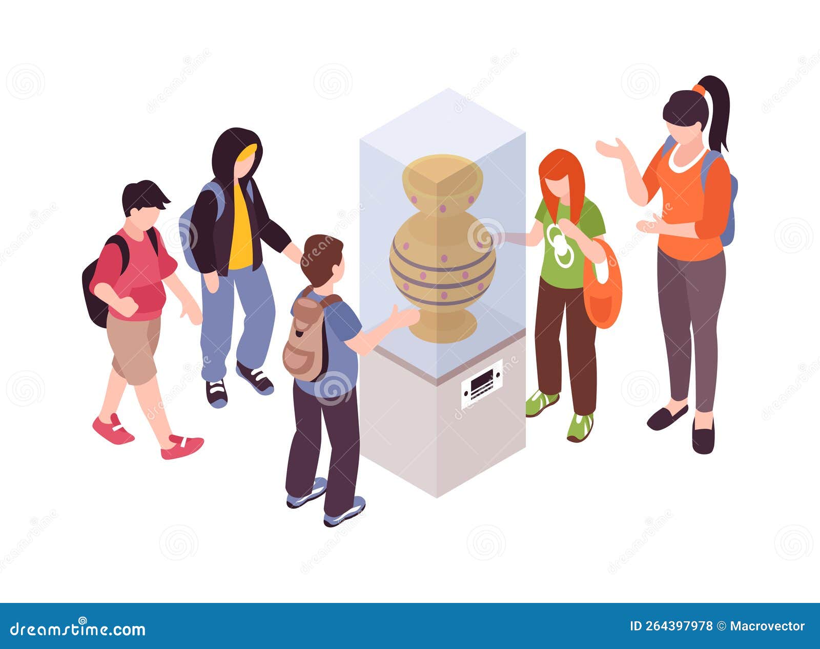 Excursion Guide Statue Composition Cartoon Vector | CartoonDealer.com ...