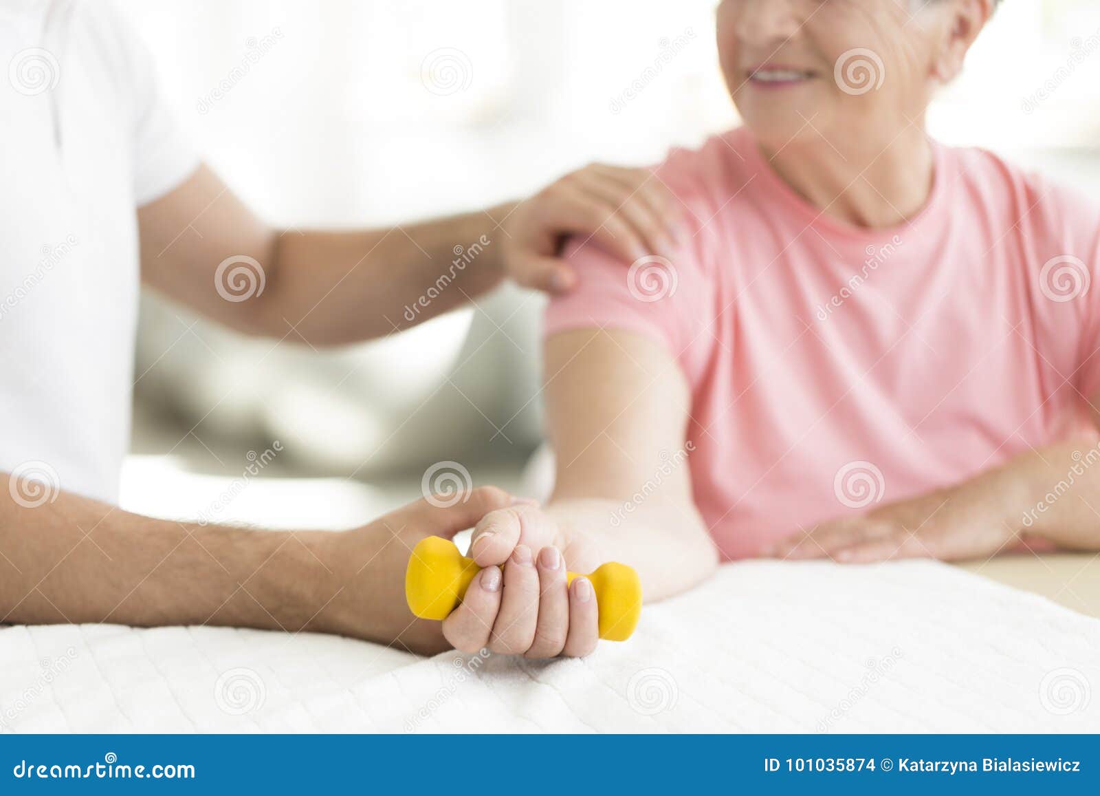 Isometric exercise session stock photo. Image of elderly - 101035874