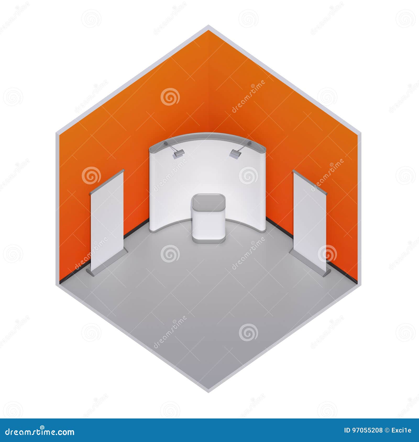 Isometric Exhibition Booth Stand Stock Illustration - Illustration of ...