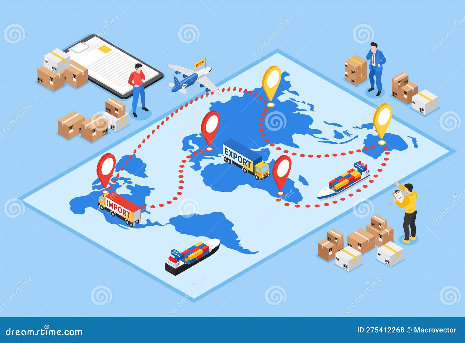 Isometric Export Import Infographics Royalty-Free Illustration ...