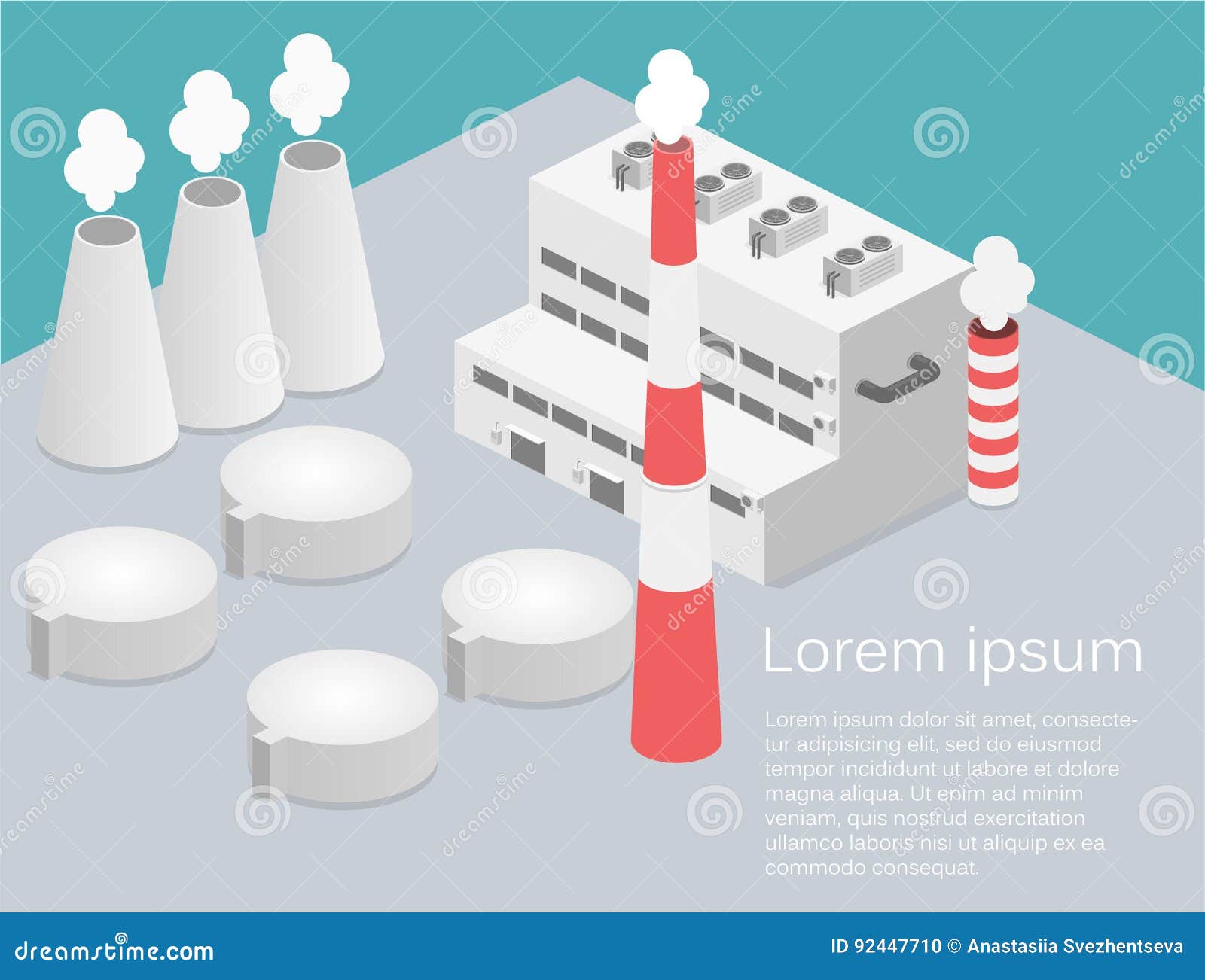 Isometric Facade of Building. Flat 3D of Factory Stock Illustration ...