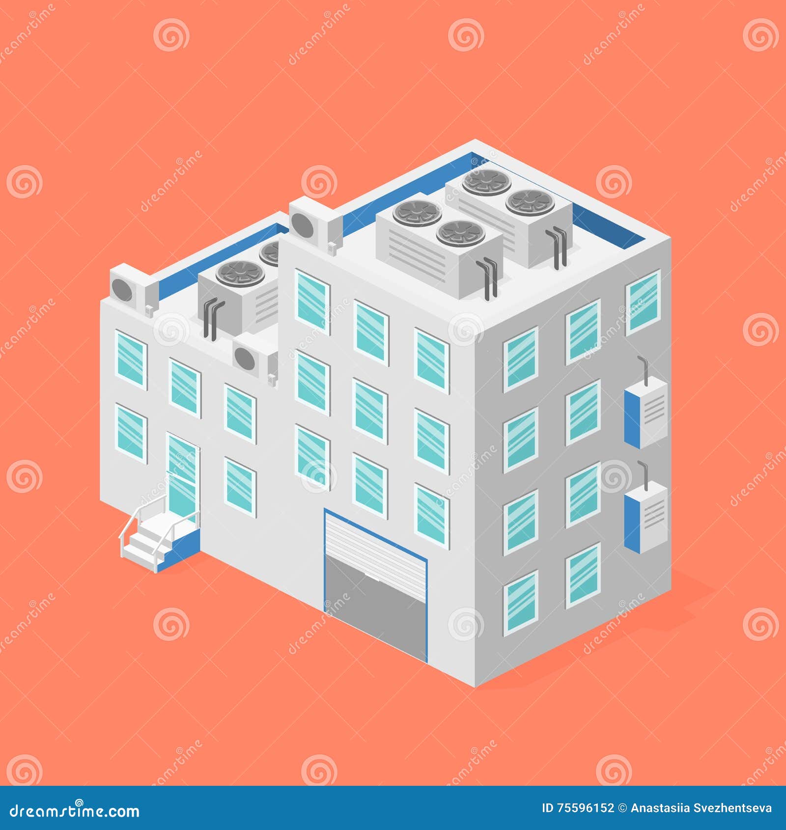 Isometric Facade Square Window Frame Illustration. | CartoonDealer.com ...