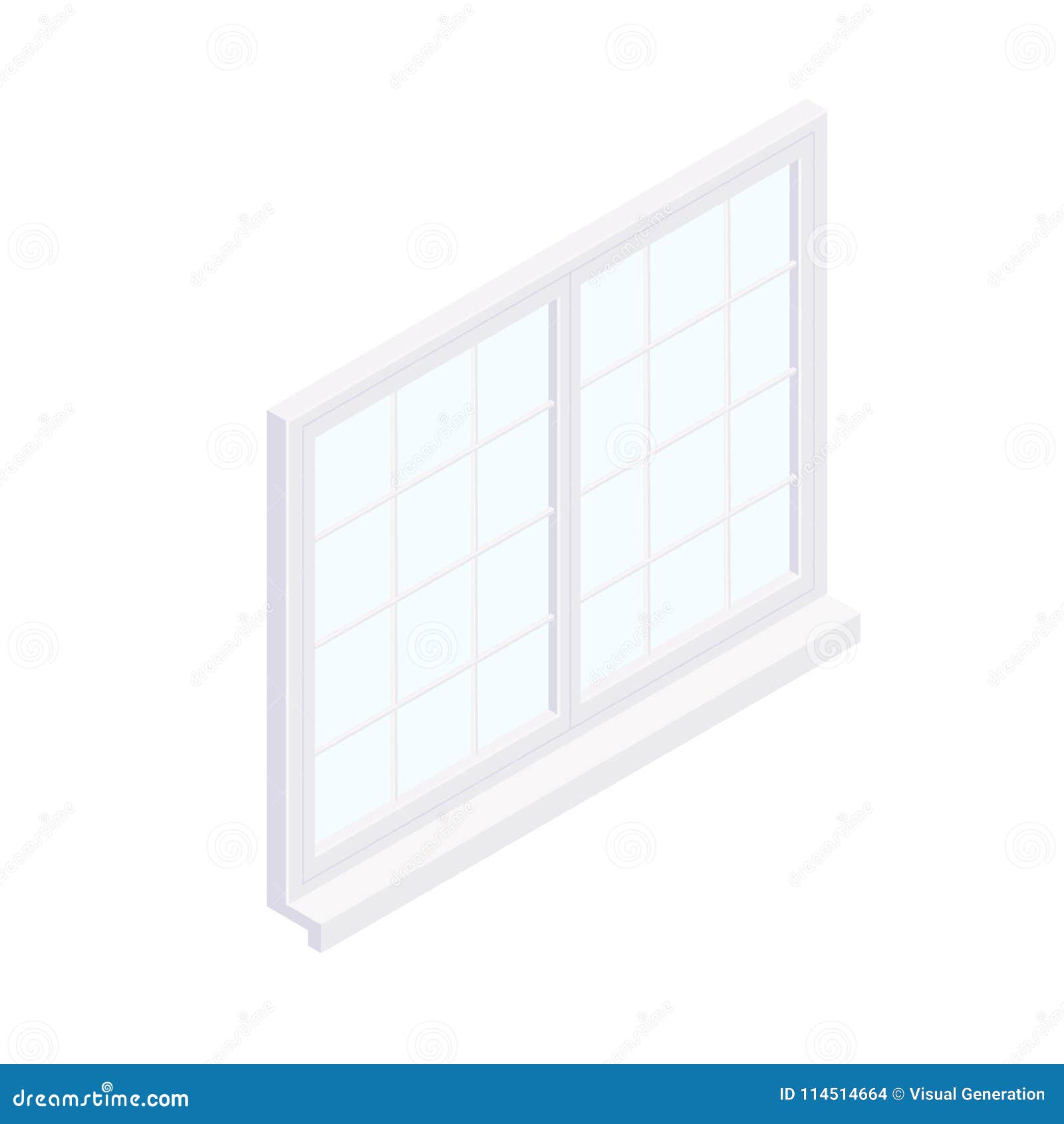 Isometric Facade Square Window Frame Illustration. | CartoonDealer.com ...