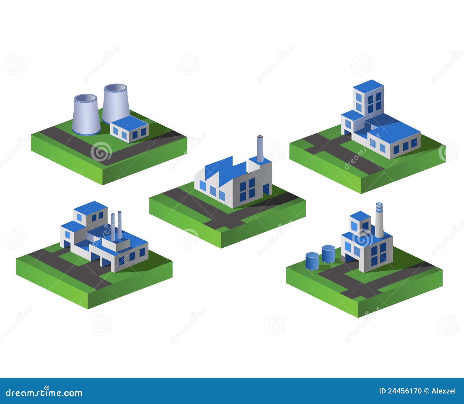 Isometric factory stock vector. Illustration of architecture - 24456170
