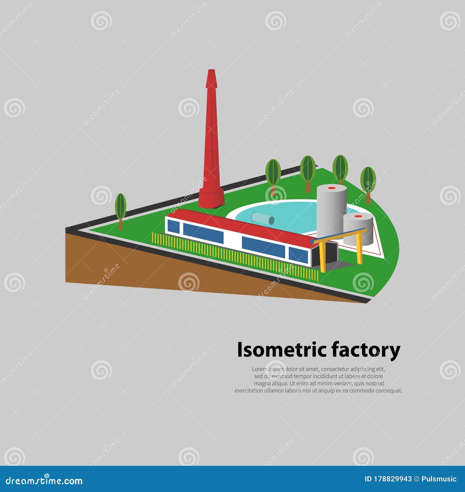 Isometric Factory Vector Illustration Stock Vector - Illustration of ...