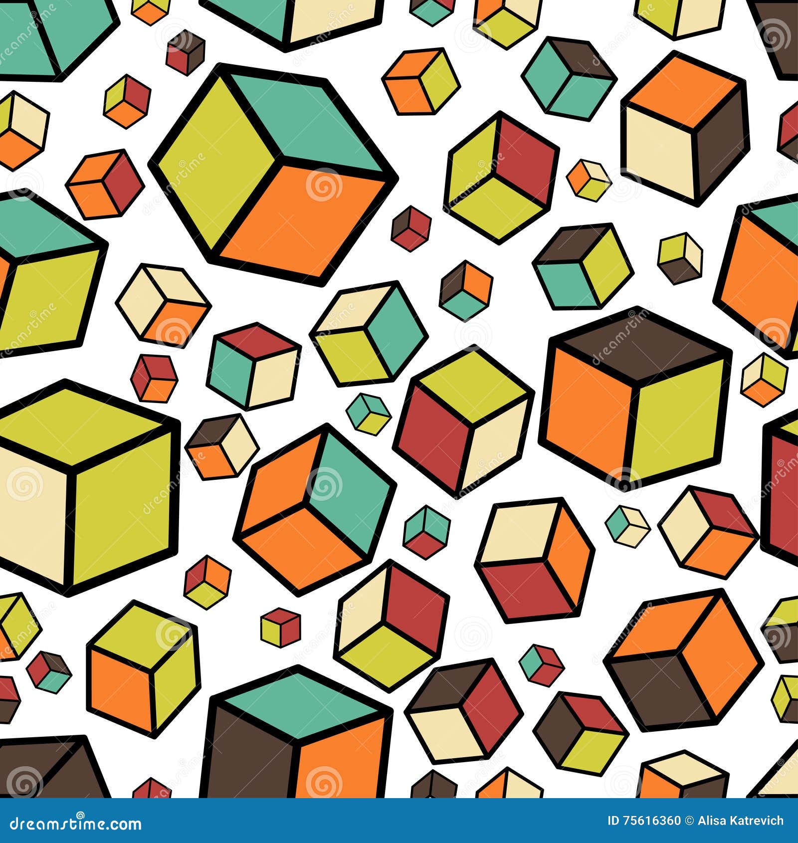 Isometric Fall Cubes Seamles Texture Background. Vector | CartoonDealer ...