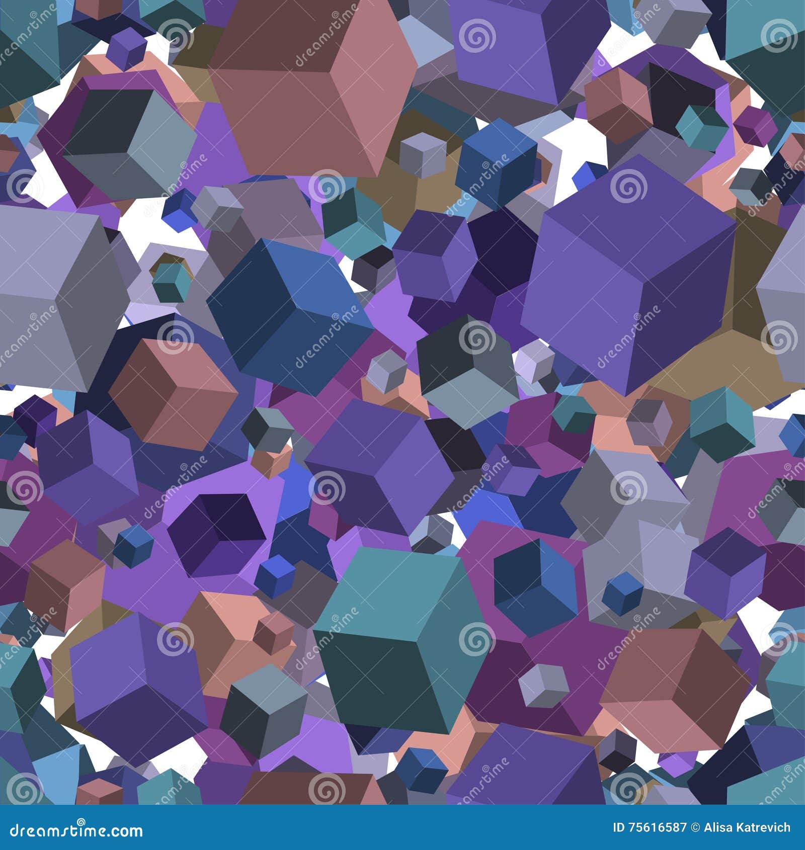 Isometric Fall Cubes Seamles Texture Background. Vector | CartoonDealer ...