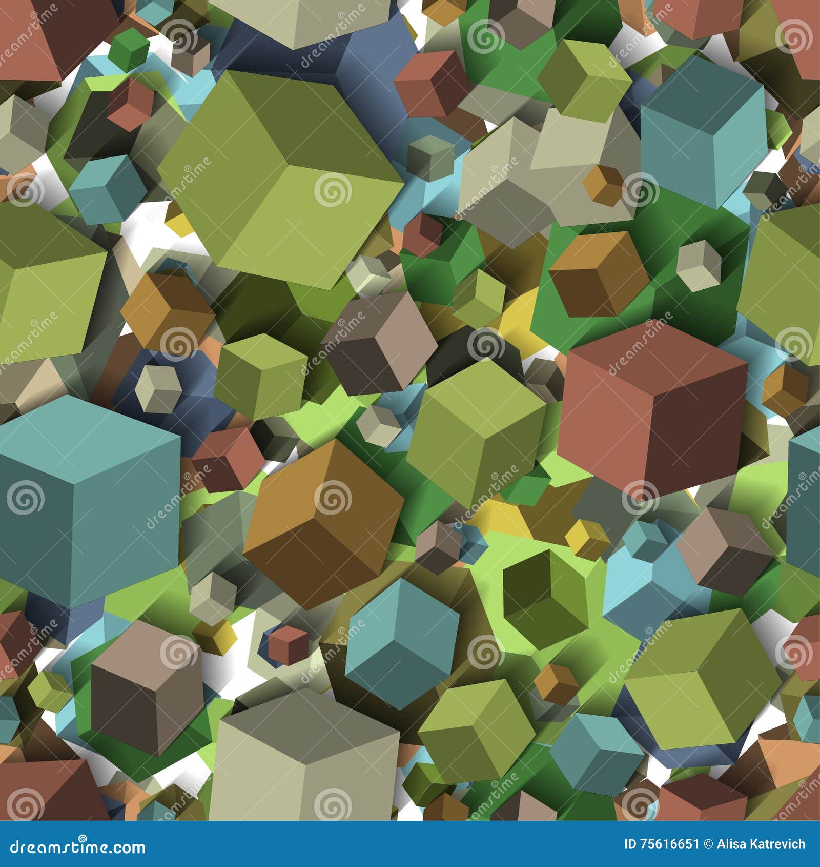 Isometric Fall Cubes Seamles Texture Background. Vector | CartoonDealer ...