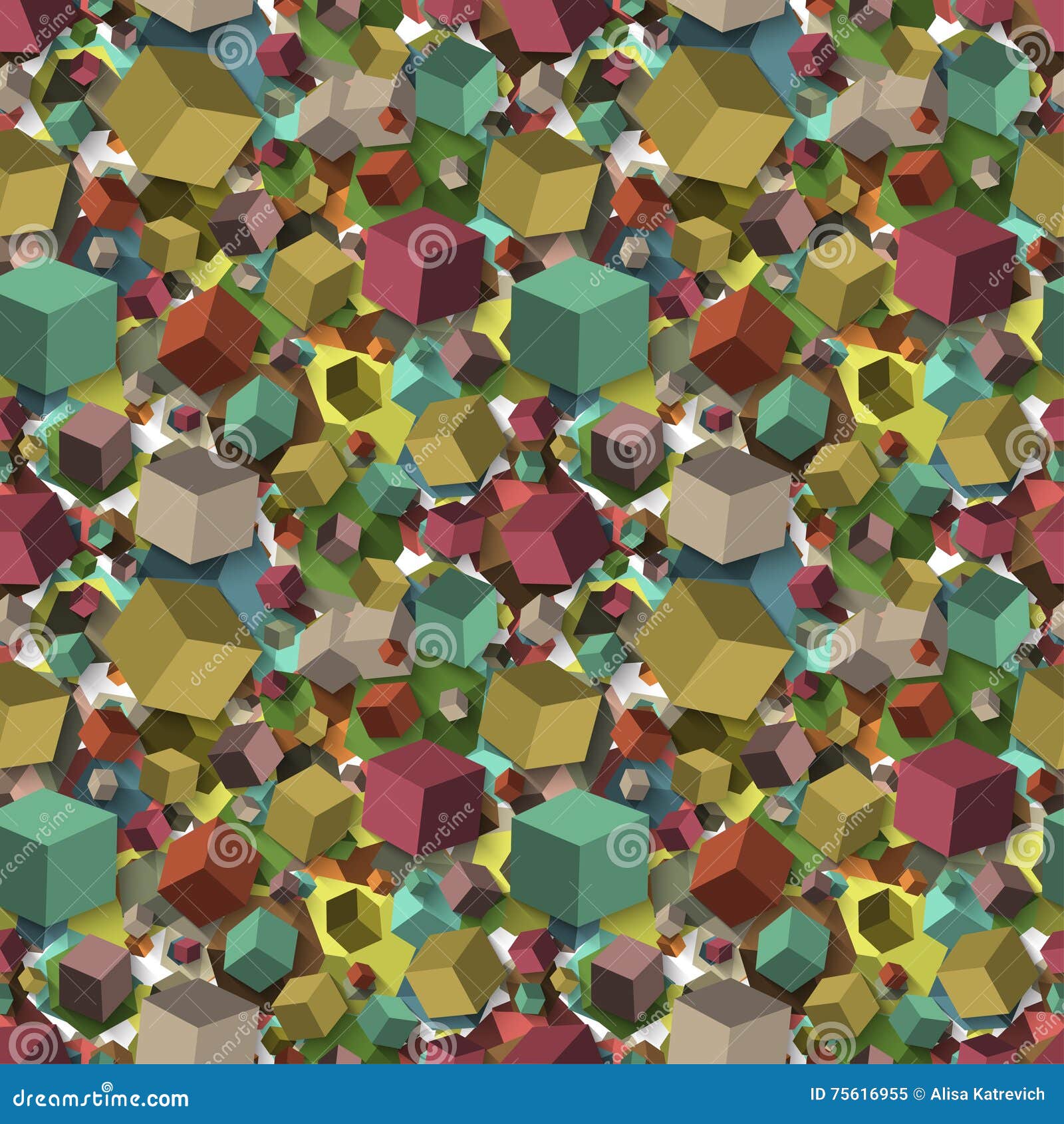 Isometric Fall Cubes Seamles Texture Background. Vector Stock Vector ...