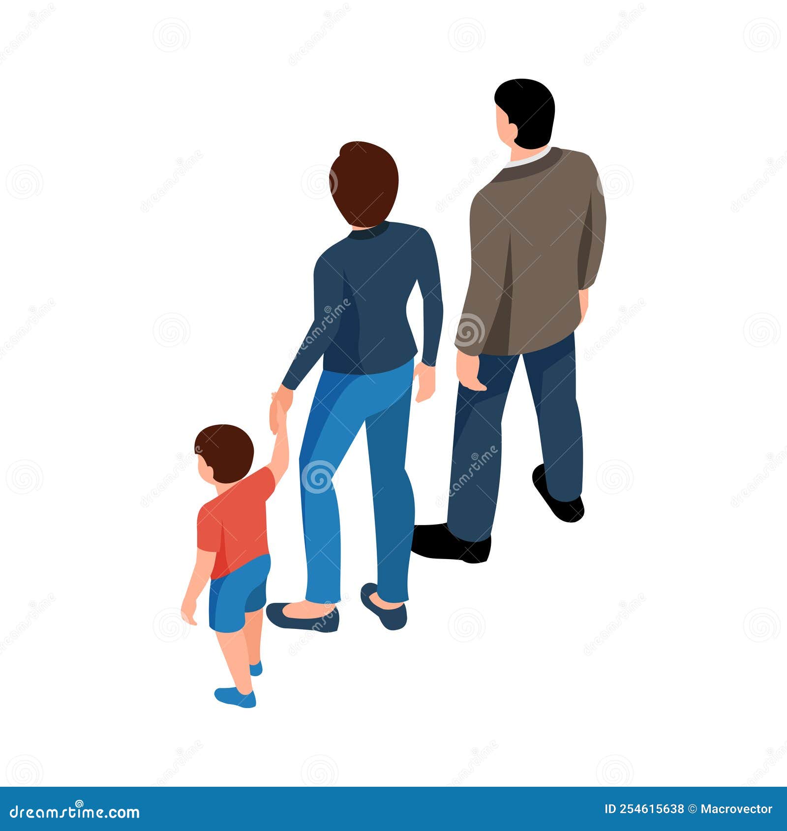 Isometric Family Illustration Stock Vector - Illustration of character ...