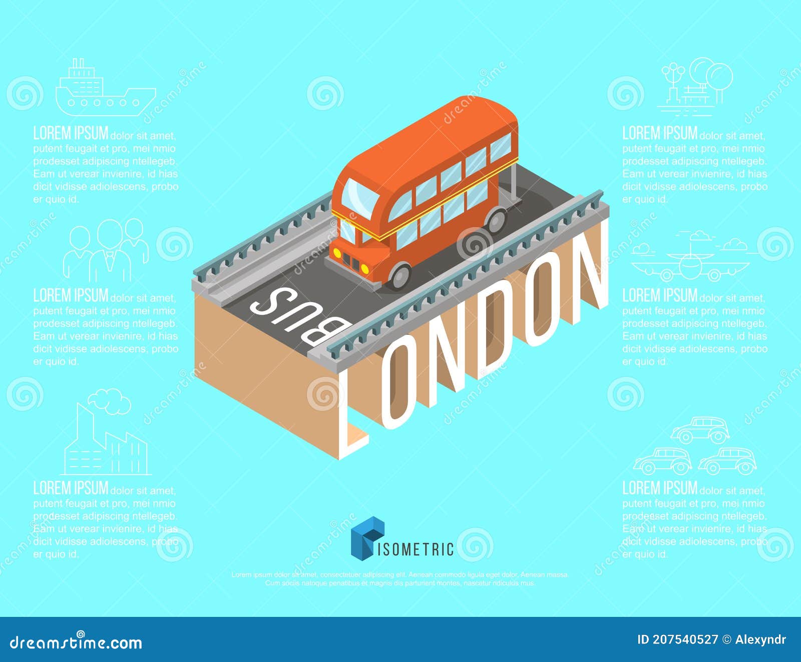 Isometric Famous Place in London Tower Bridge, Vector Illustration ...