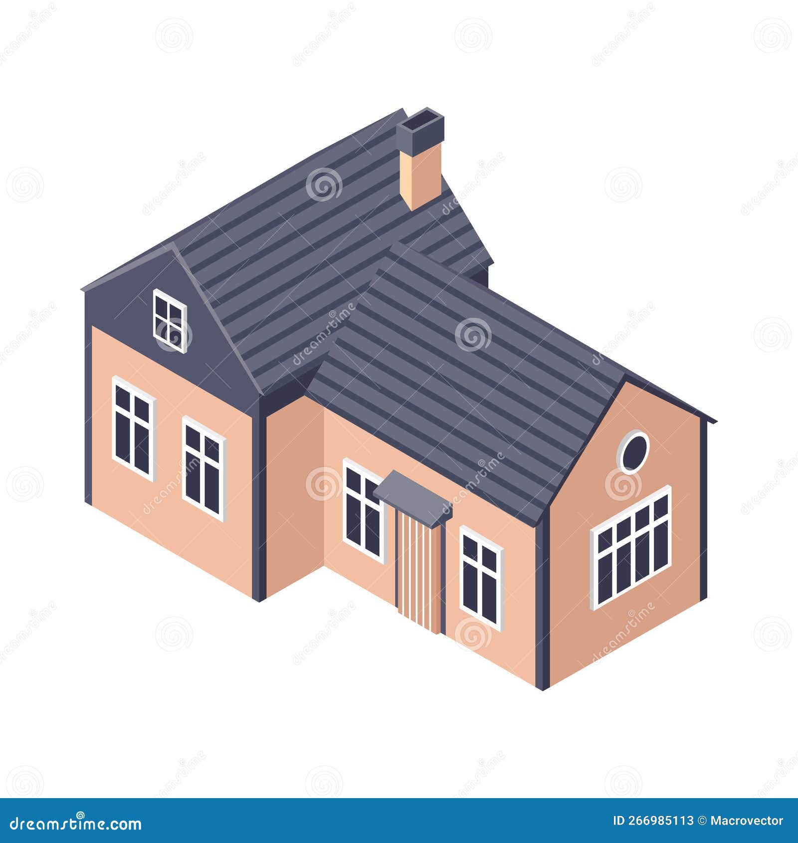 Isometric Farm House stock vector. Illustration of suburban - 266985113