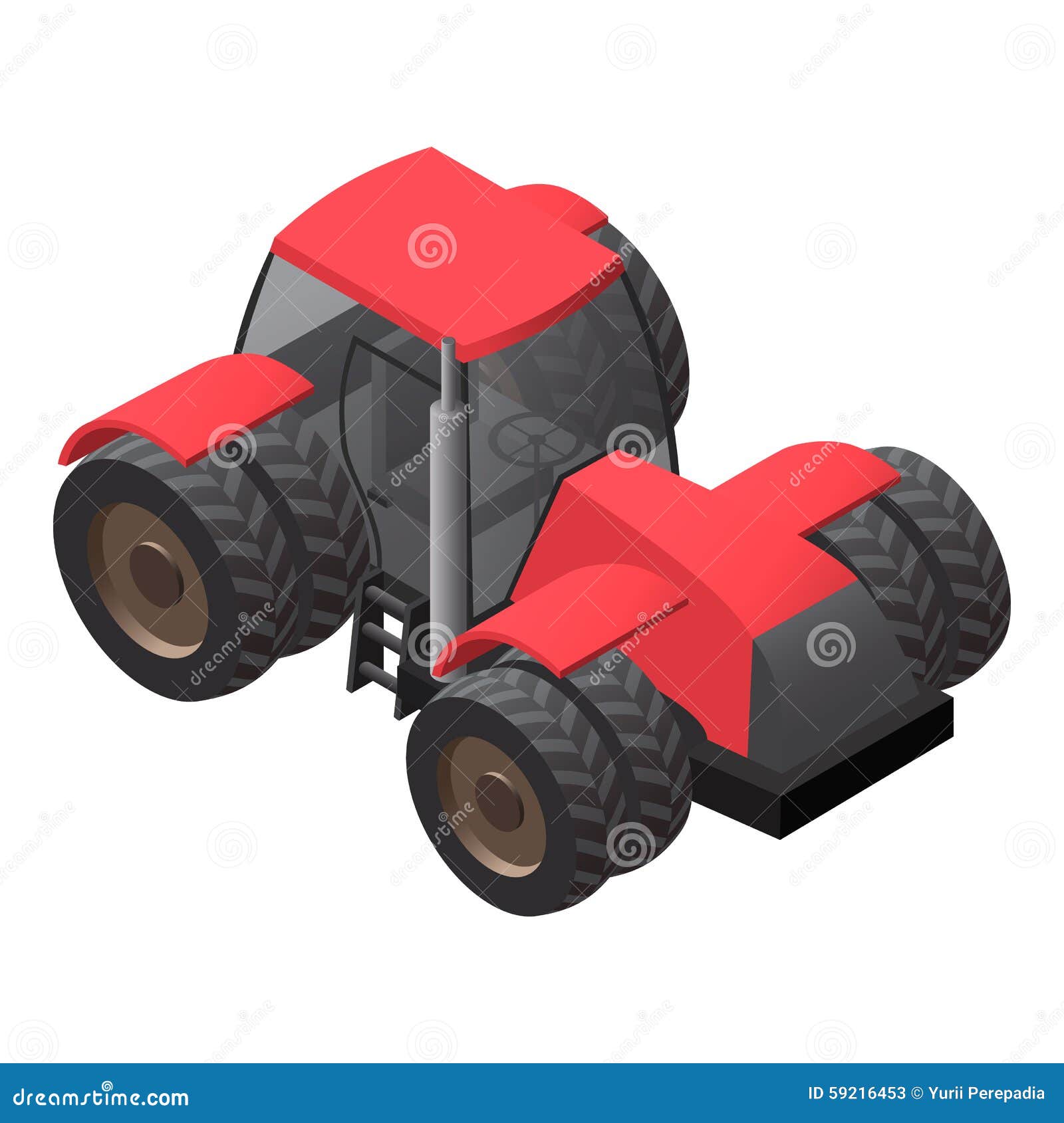 Isometric farm tractor stock vector. Illustration of sign - 59216453
