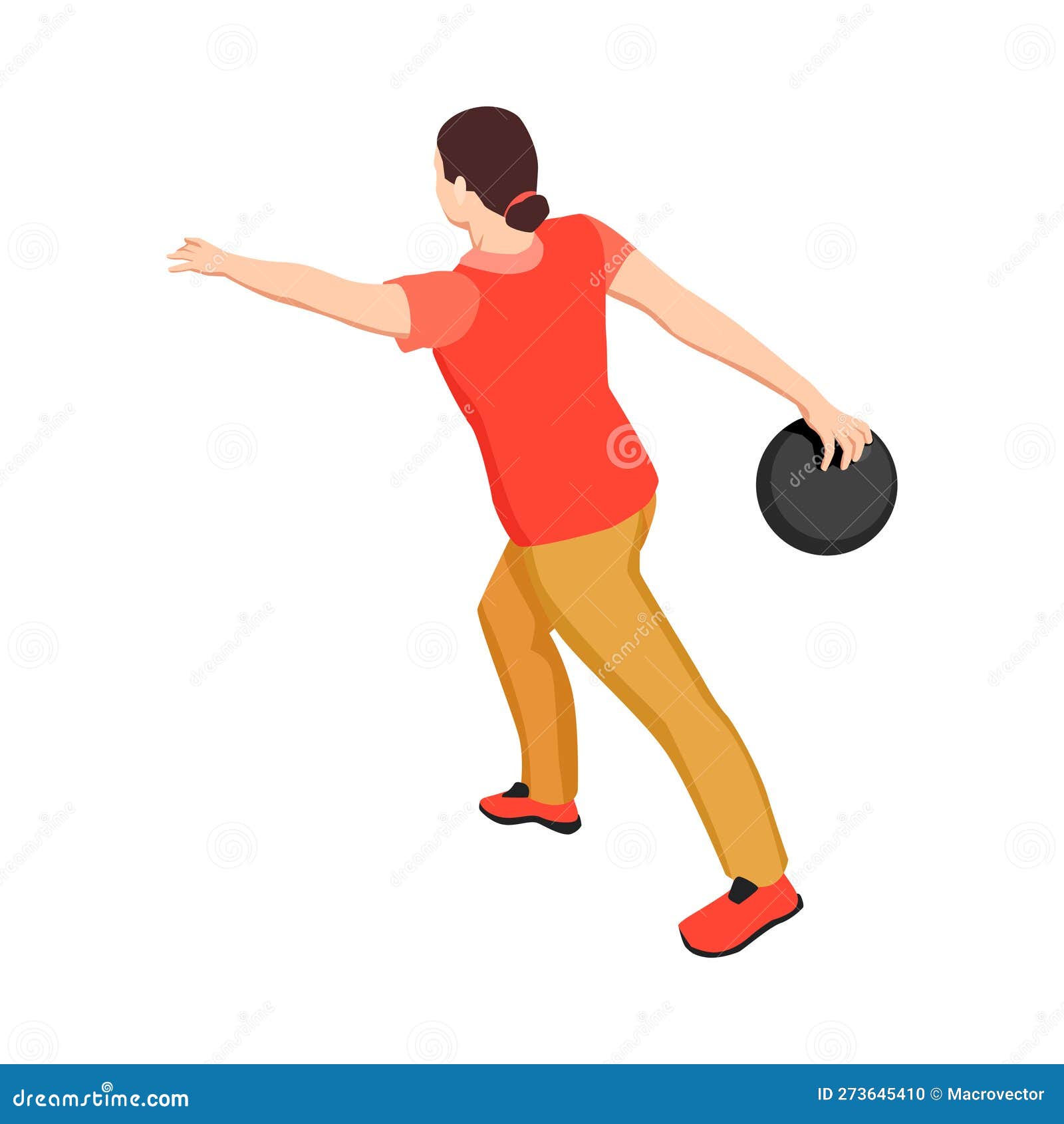 Isometric Bowling Player stock vector. Illustration of activity - 273645410