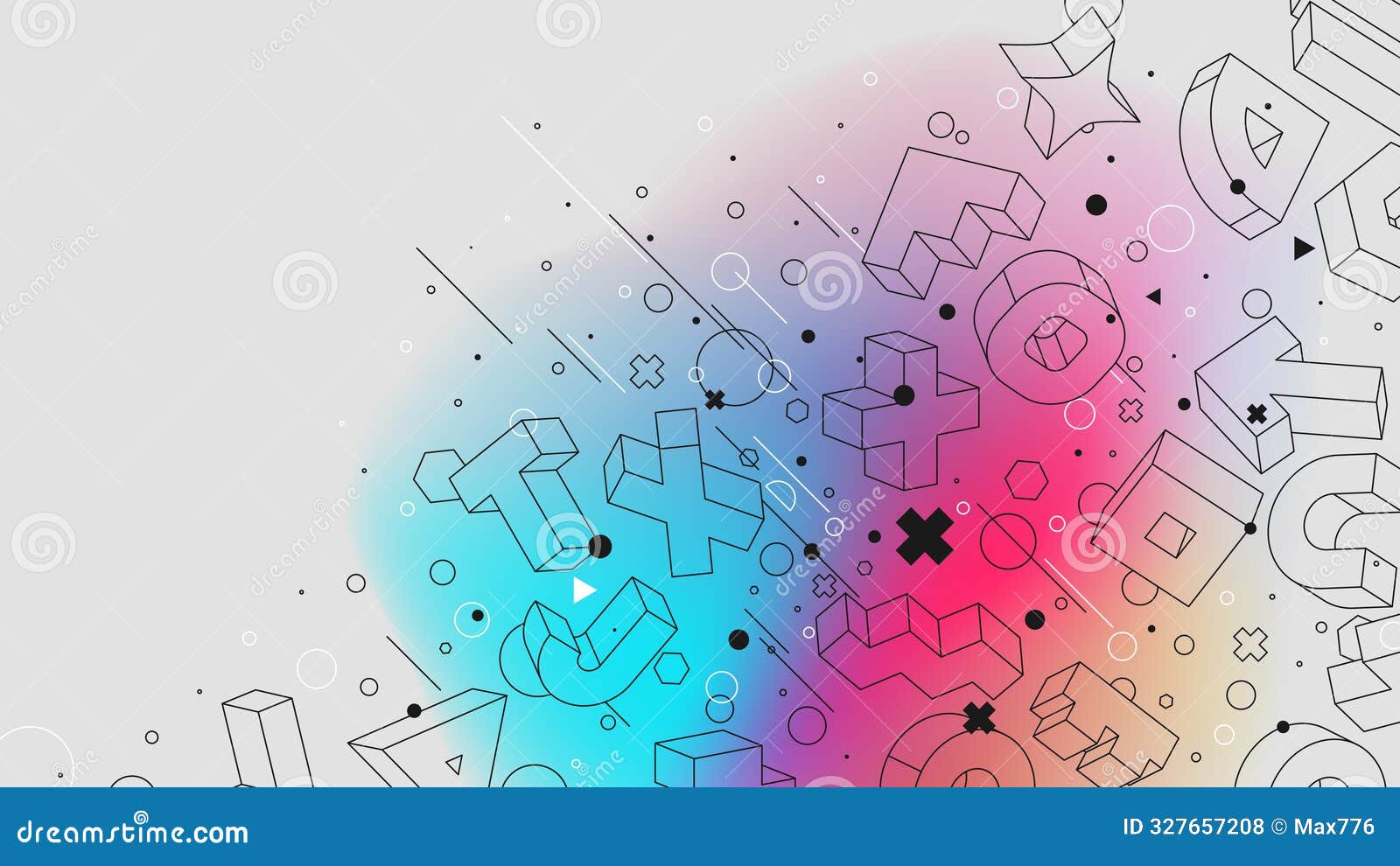 Isometric Figures Abstract Gradient Background Mathematic 3d Structure ...