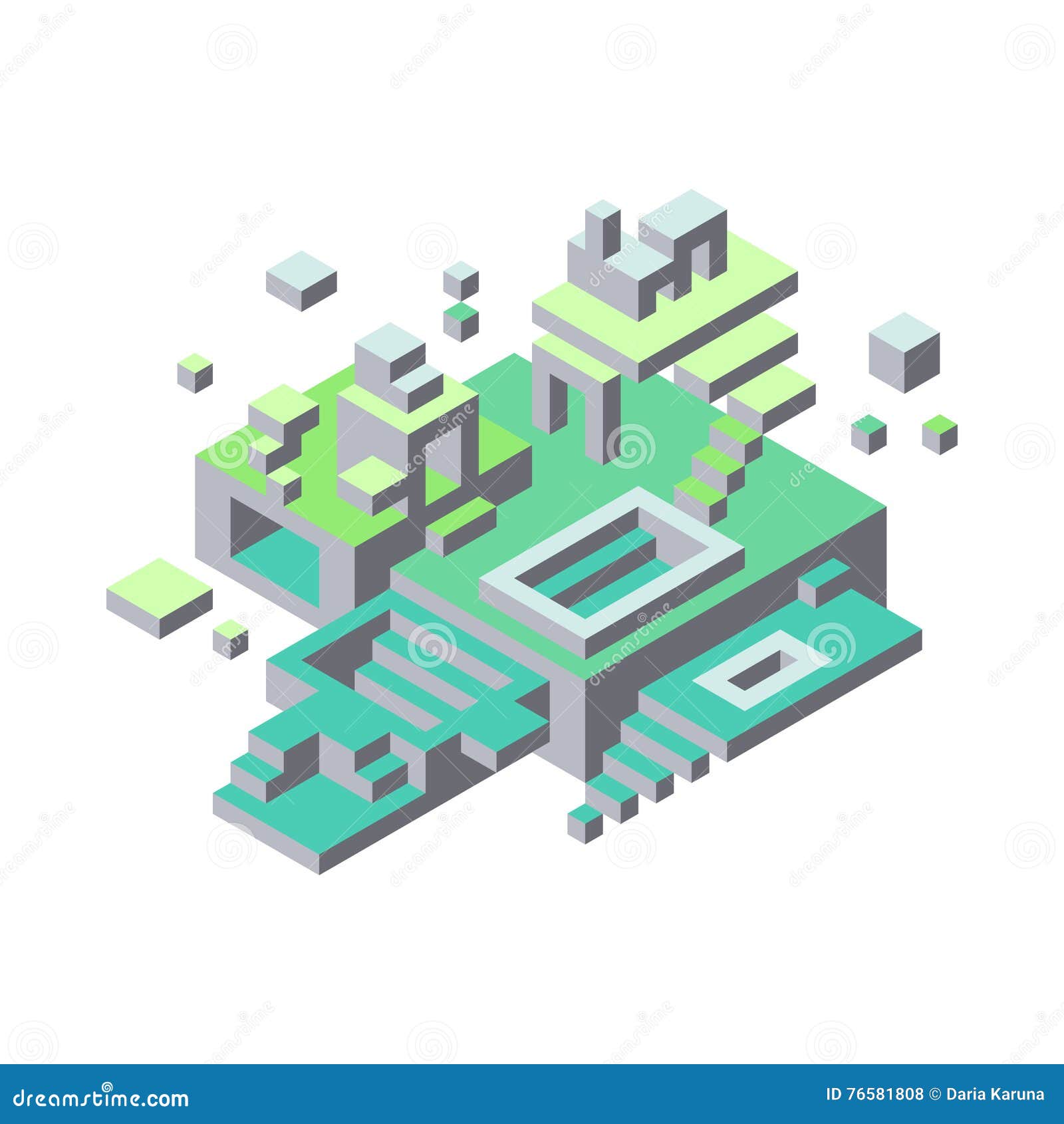 Isometric Figures On A White Background. Stock Vector - Illustration of ...