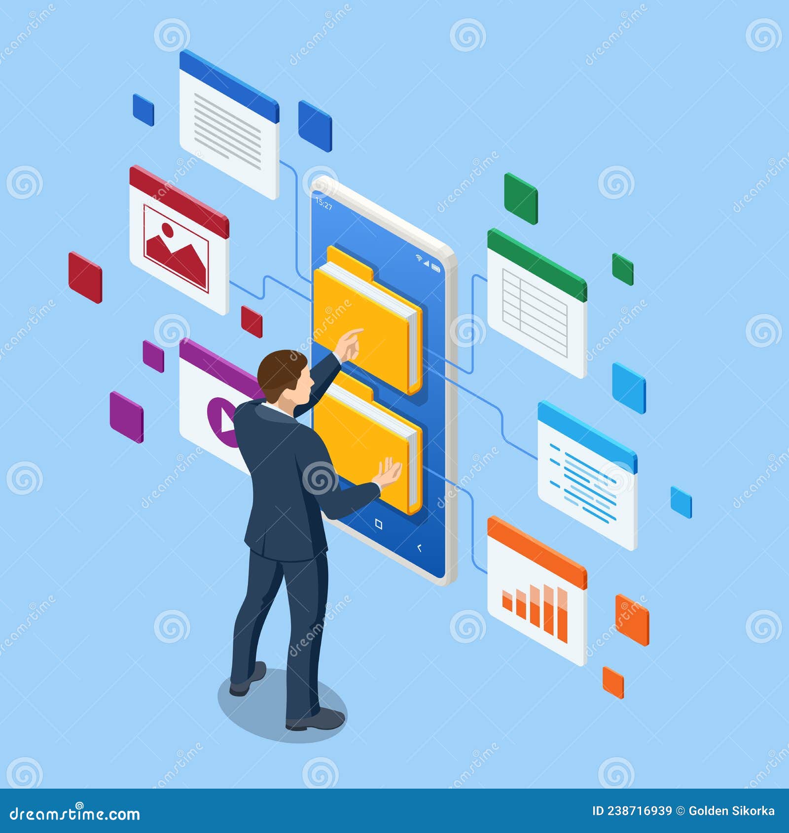 3D Isometric File Type Icons. Computer Graphics Vector Illustration ...