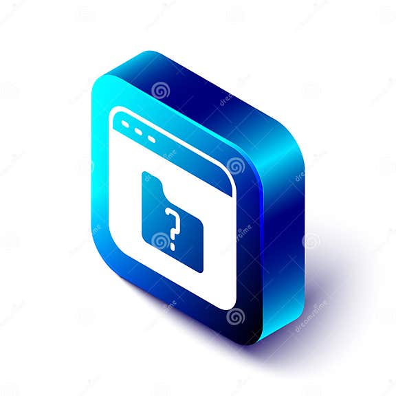Isometric File Missing Icon Isolated on White Background. Blue Square ...