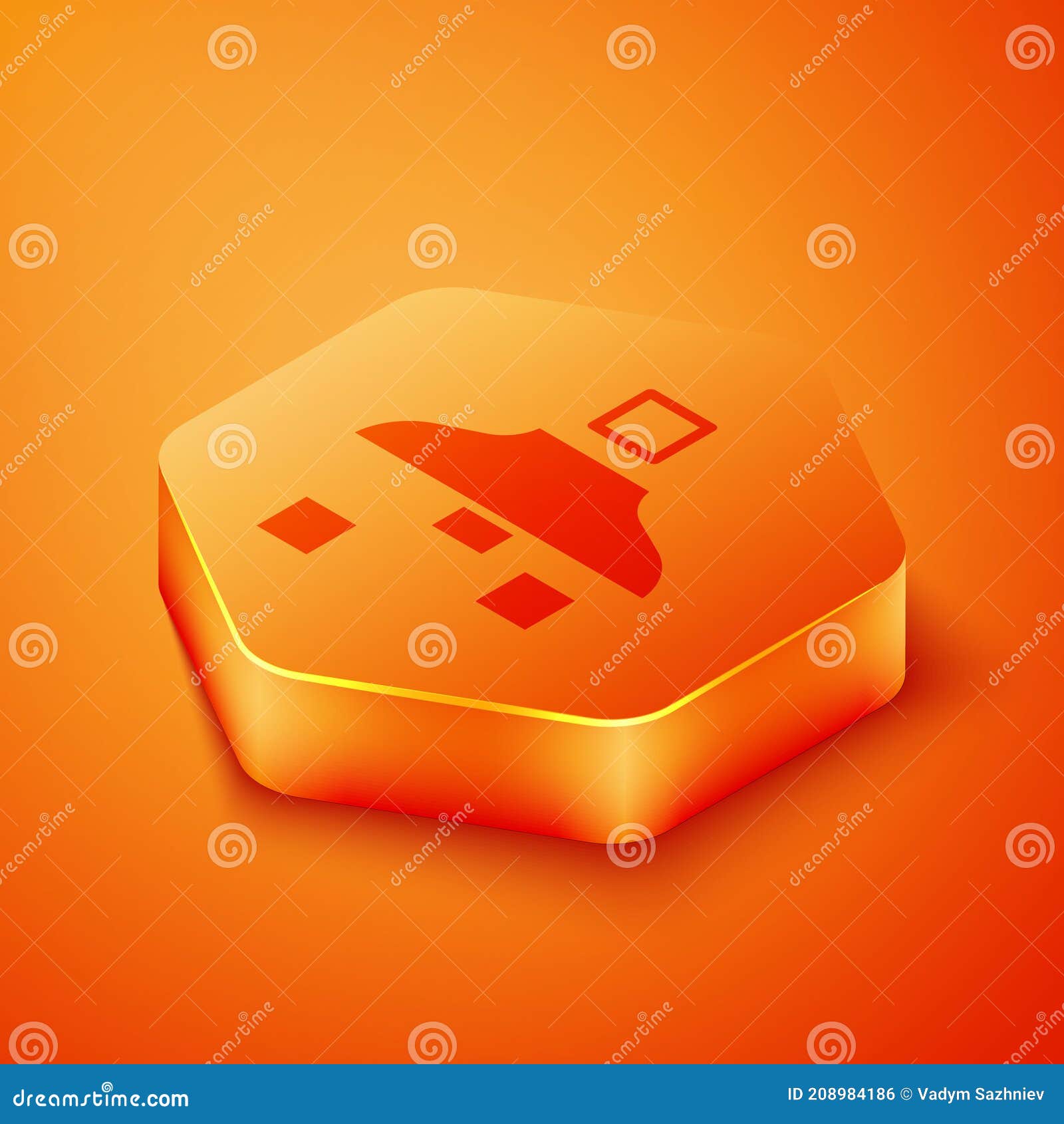 Isometric Filter Setting Icon Isolated on Orange Background. Orange ...