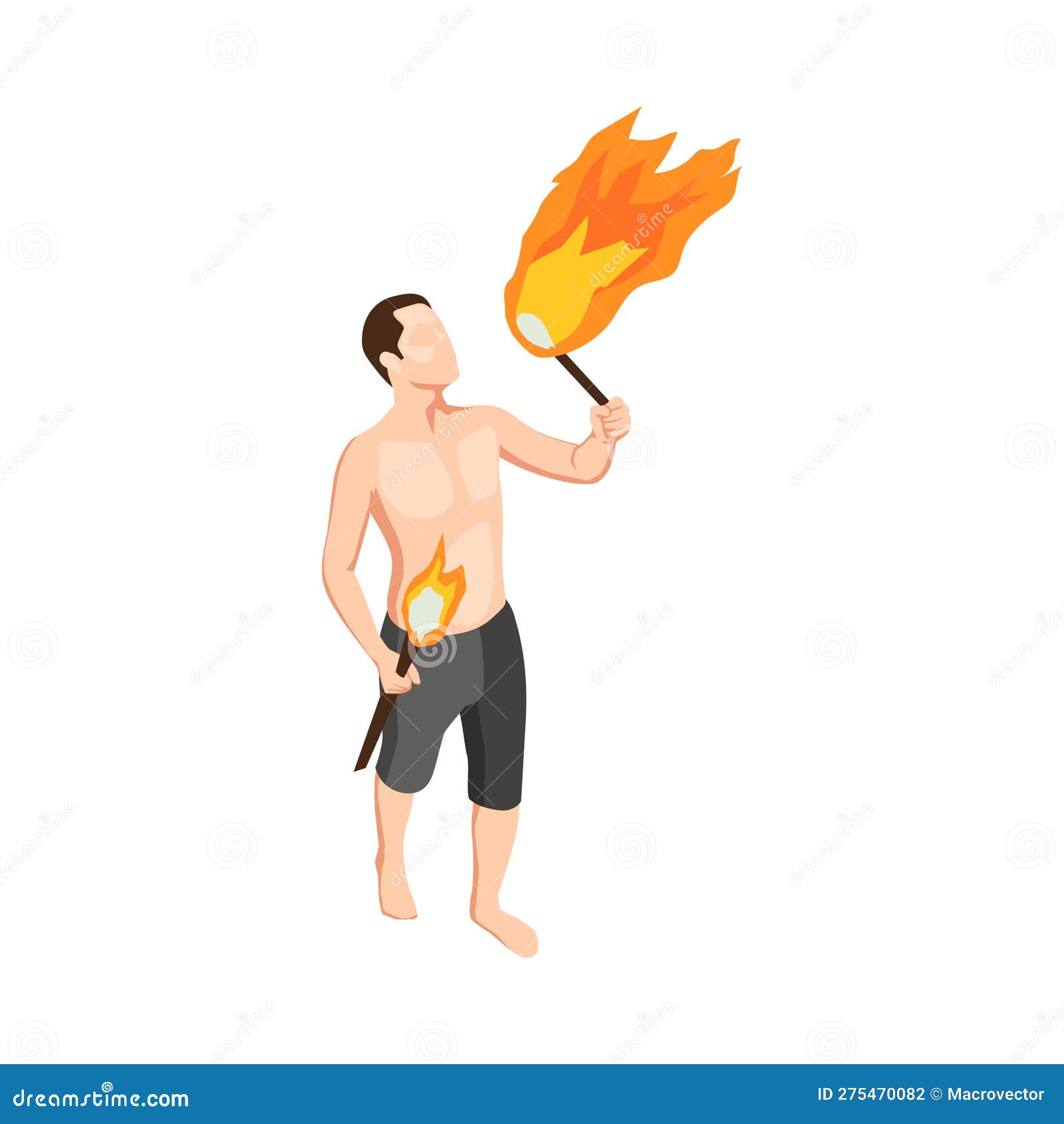 Isometric Fire Eater stock vector. Illustration of risk - 275470082