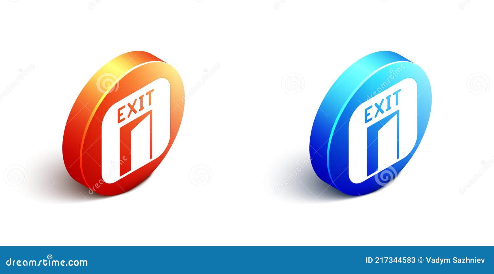 Isometric Fire Exit Icon Isolated on White Background. Fire Emergency ...