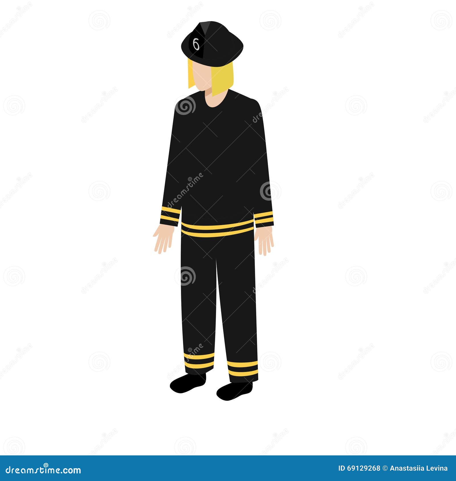 Isometric Fireman Vector Illustration. Under Danger Situation All ...