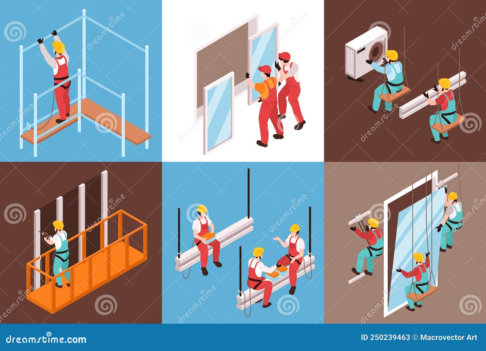 Fitter Installing A Reinforcement. Industrial Builder At The ...