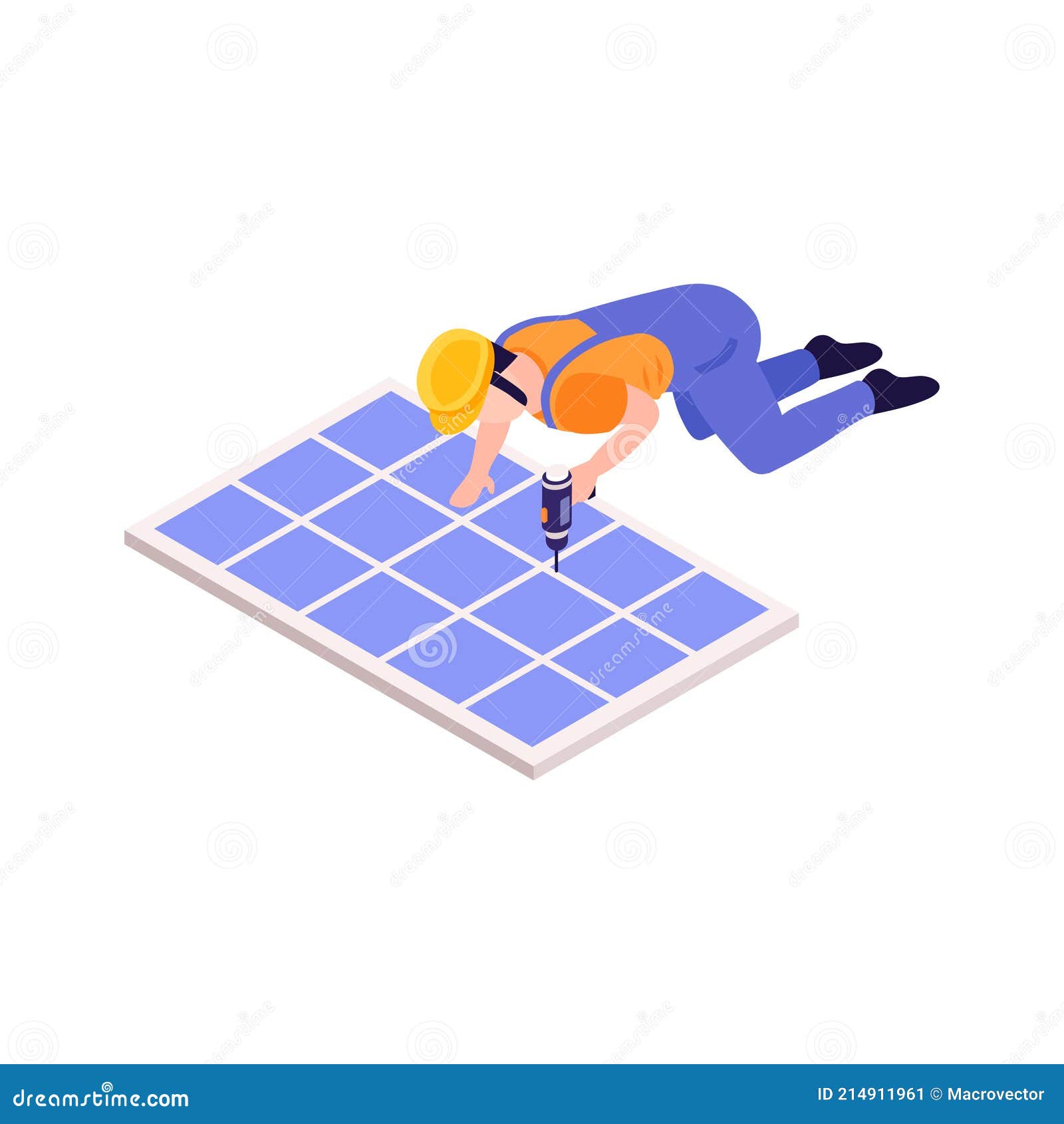 Fitter Installing A Reinforcement. Industrial Builder At The ...