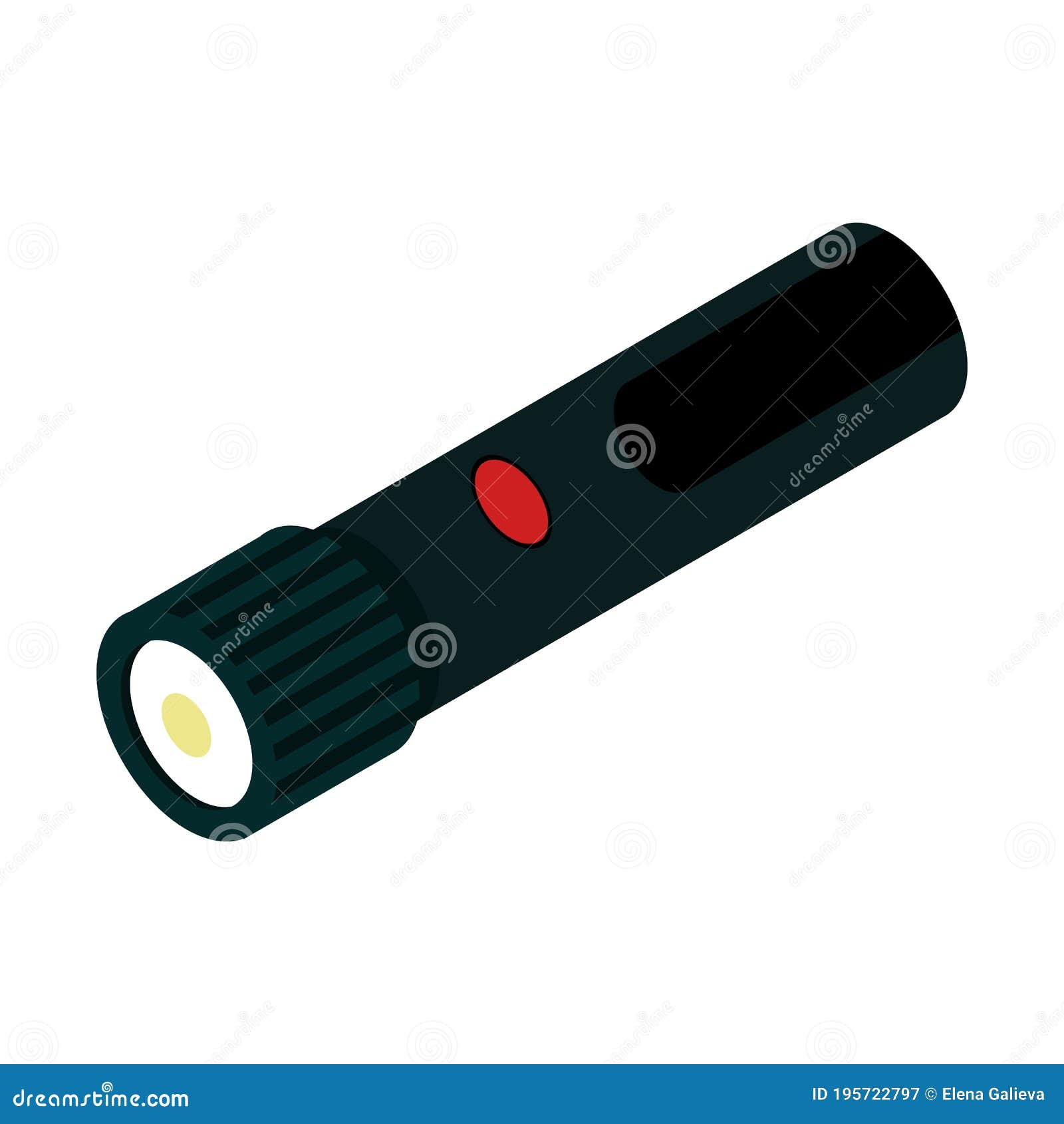 Isometric flashlight icon. stock vector. Illustration of material ...